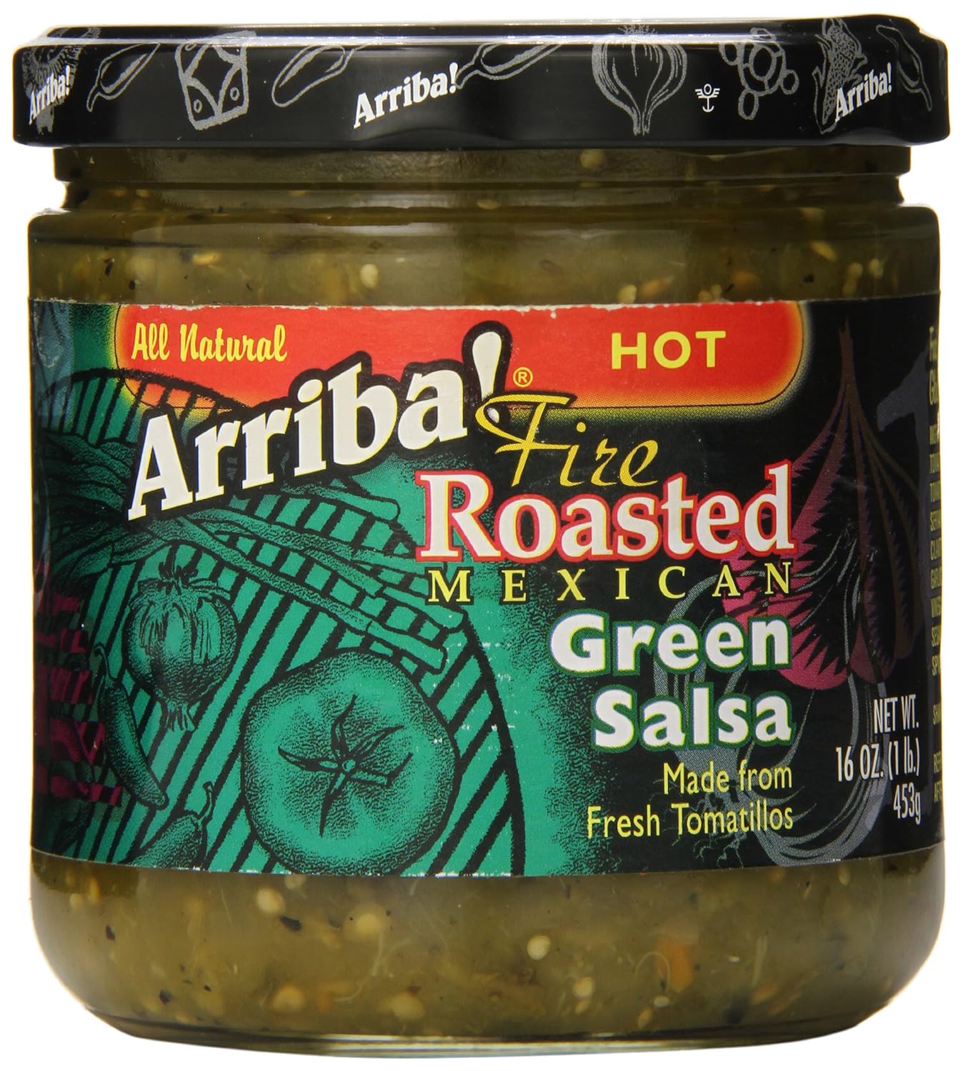 Amazon.com: Arriba Fire Roasted Green Salsa, Hot, 16 Ounce