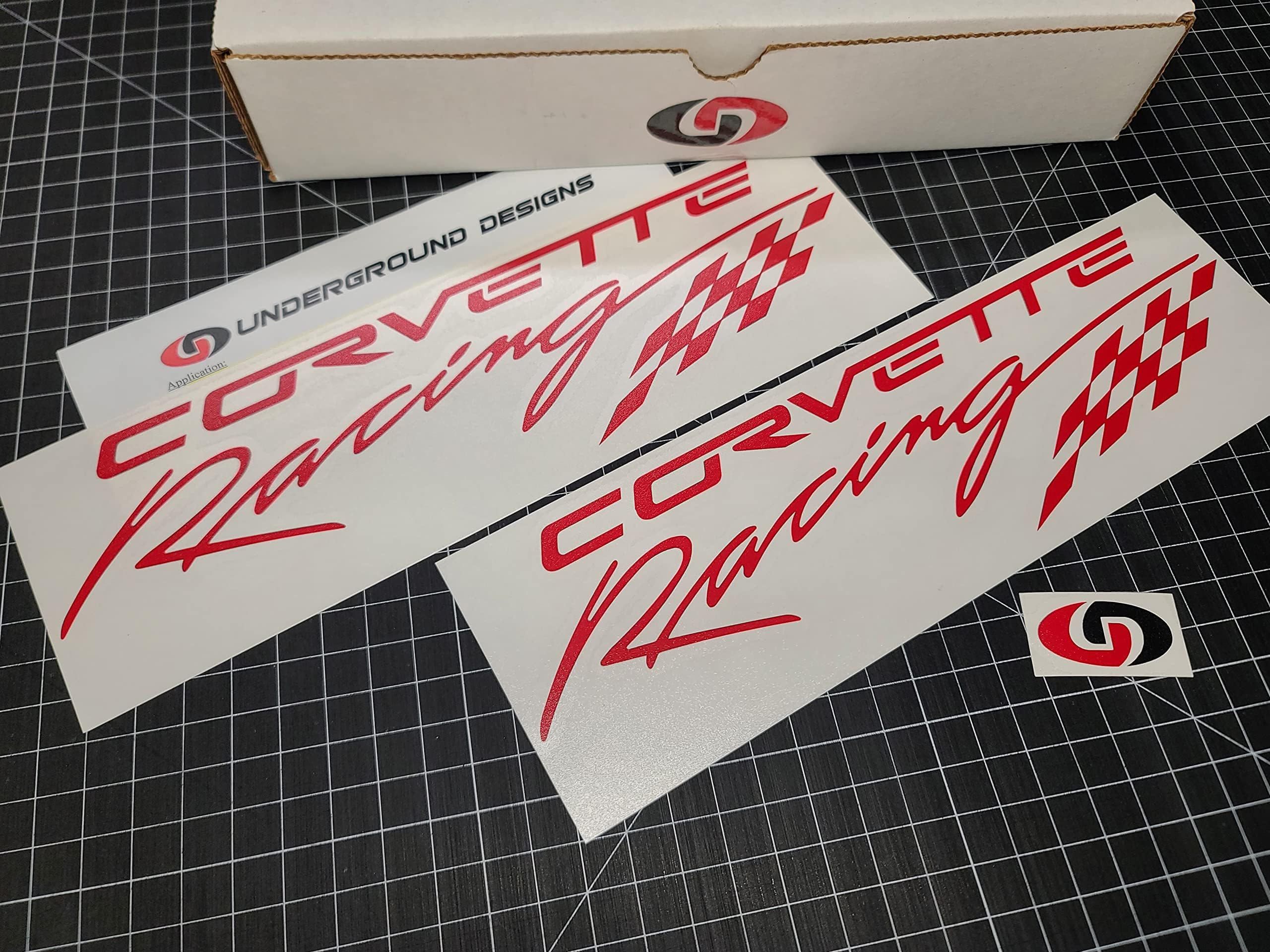 Amazon.com - Corvette Racing Decal Script Flag Sticker LS1 LS2 LS3 LS7 ...