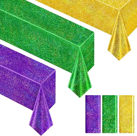 Amazon.com: Sparkling Holographic Laser Tablecloth - Shimmering ...