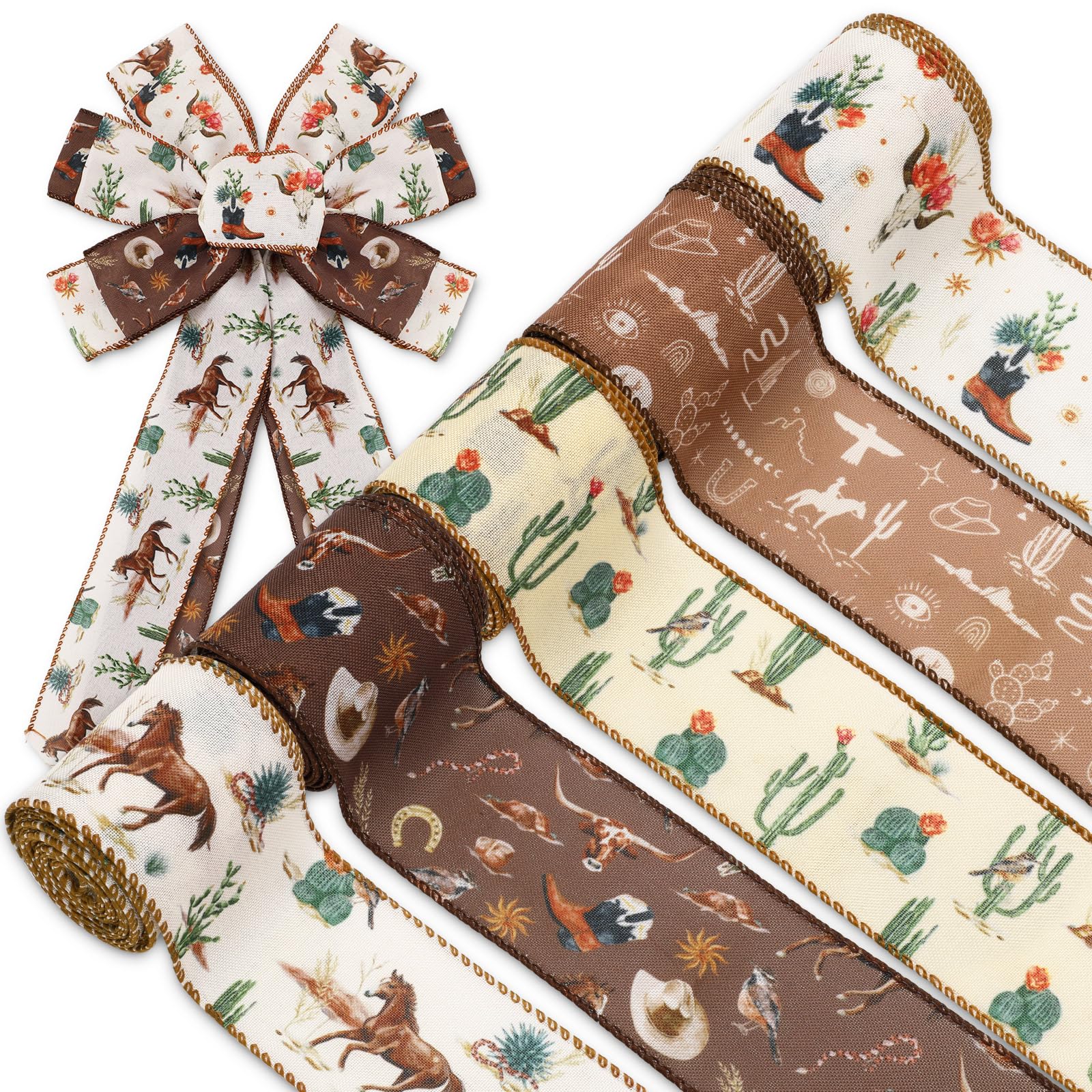 Amazon.com: JarThenaAMCS Western Cowboy Wired Edge Ribbon Wild West ...