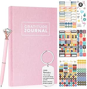 Amazon.com : Janlaugh Gratitude Journal for Women Men Set Include Pink ...