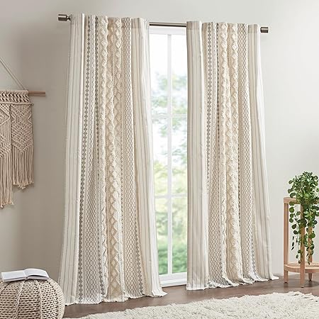 Amazon.com: INK+IVY Imani 100% Cotton SINGLE PANEL Curtain Tufted ...