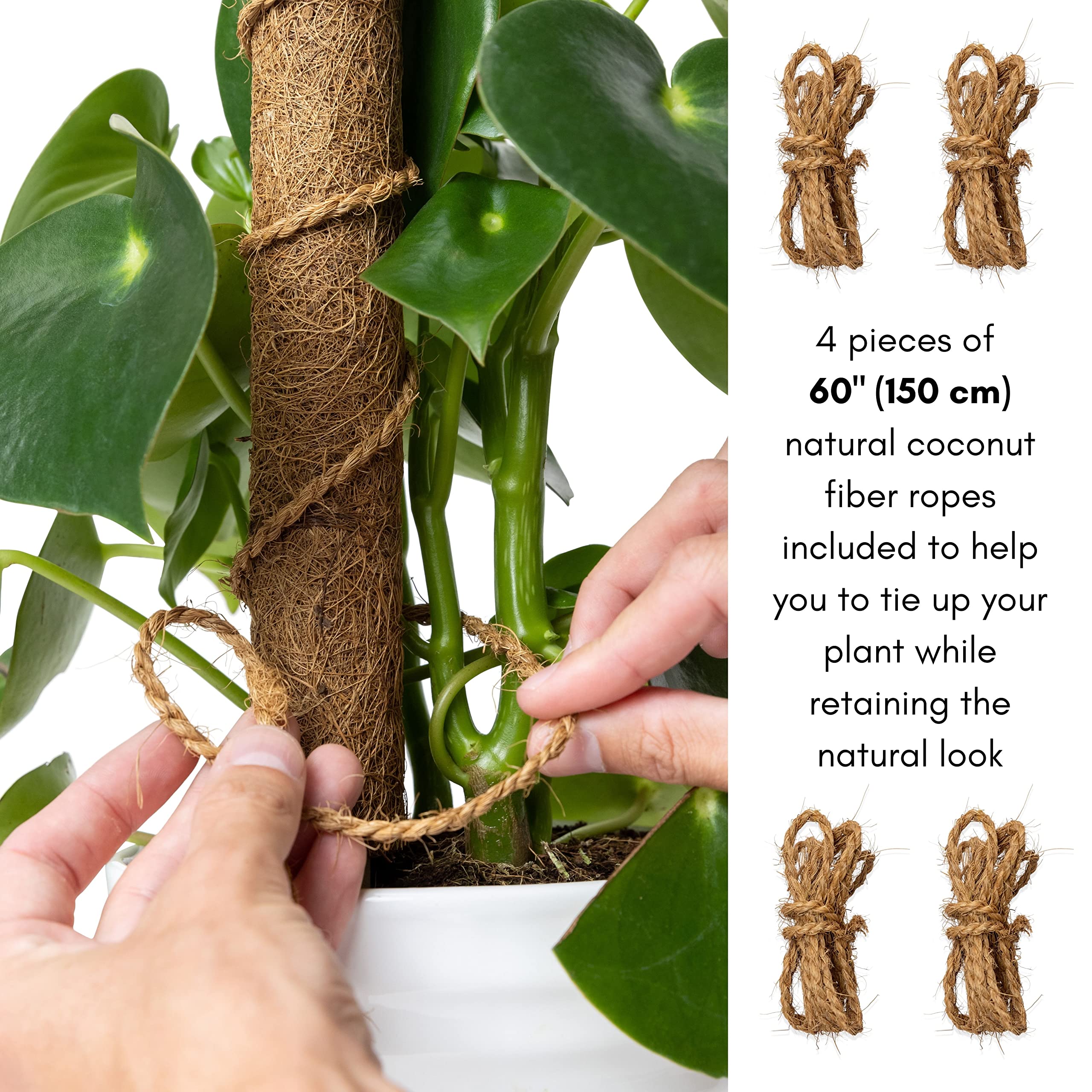 SKARBY 4 Pack Coir Totem Pole 17" Each (merge-able to 55") Extendable ...