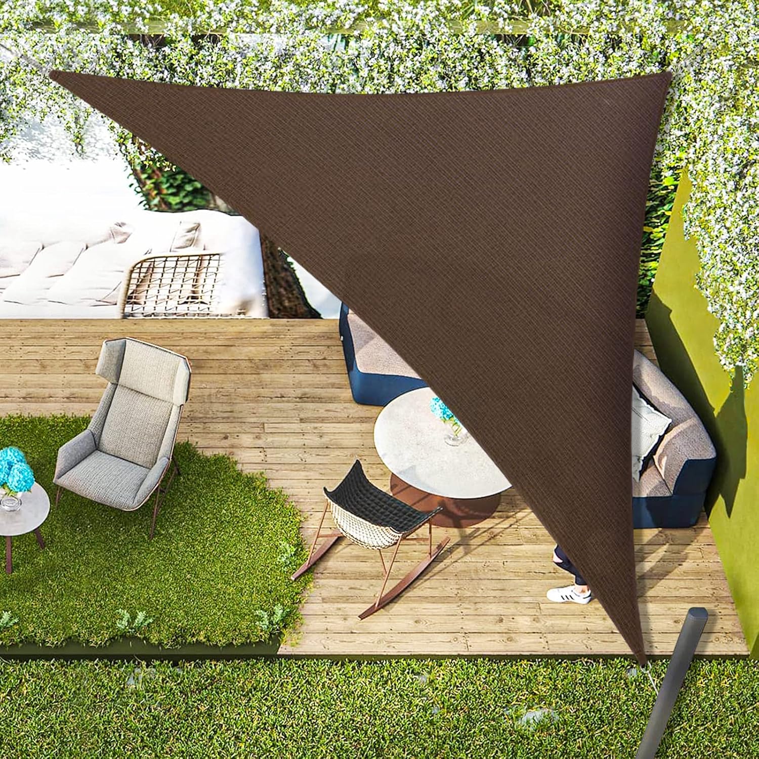 Amazon.com : Amagenix Curved Sun Shade Sails Canopy, Brown Outdoor ...