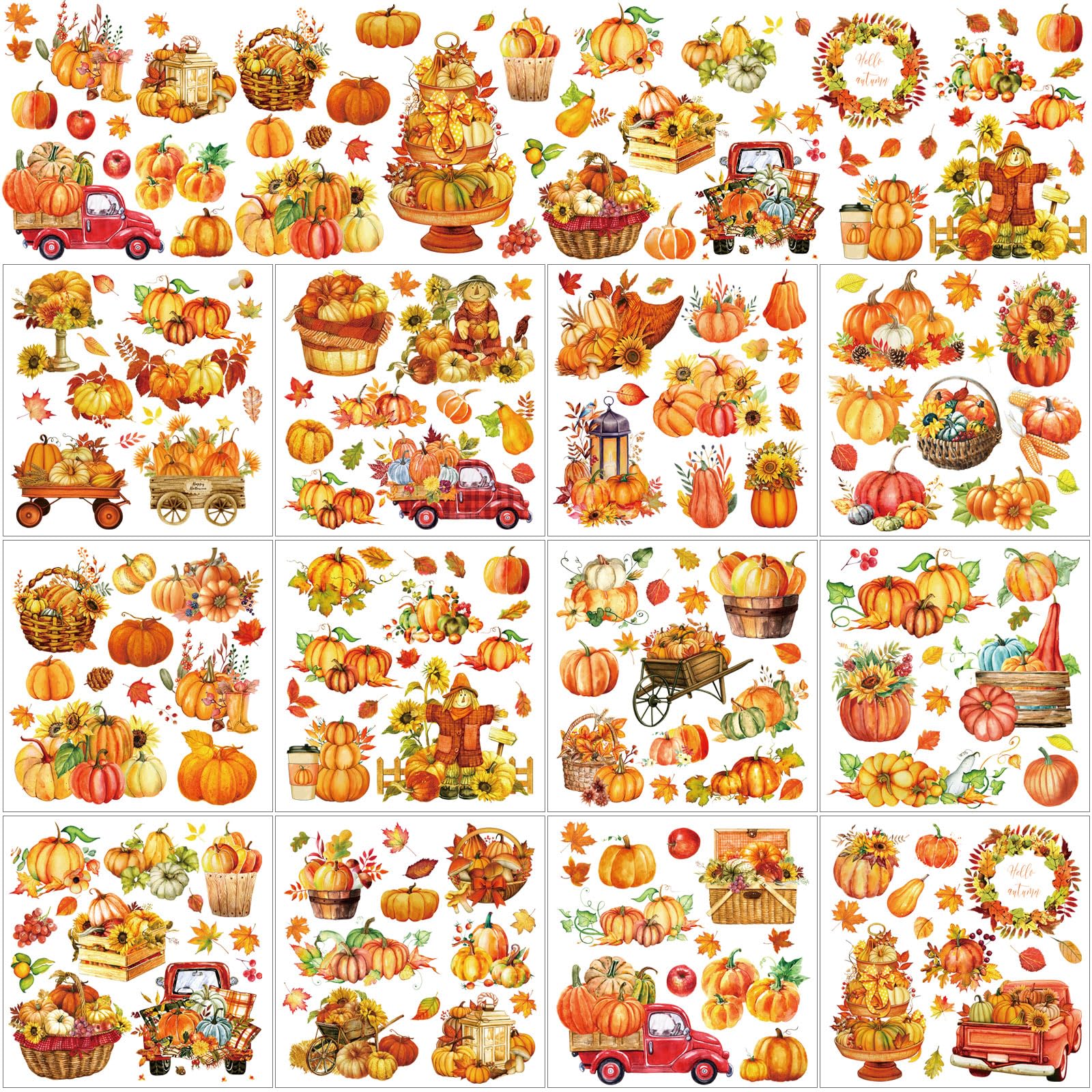 Amazon.com: 12 Sheets Fall Thanksgiving Rub on Transfers for Crafts and ...