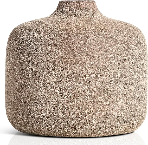 Amazon.com: Small Ceramic Vase for Pampas Grass or Flowers - Minimalist ...