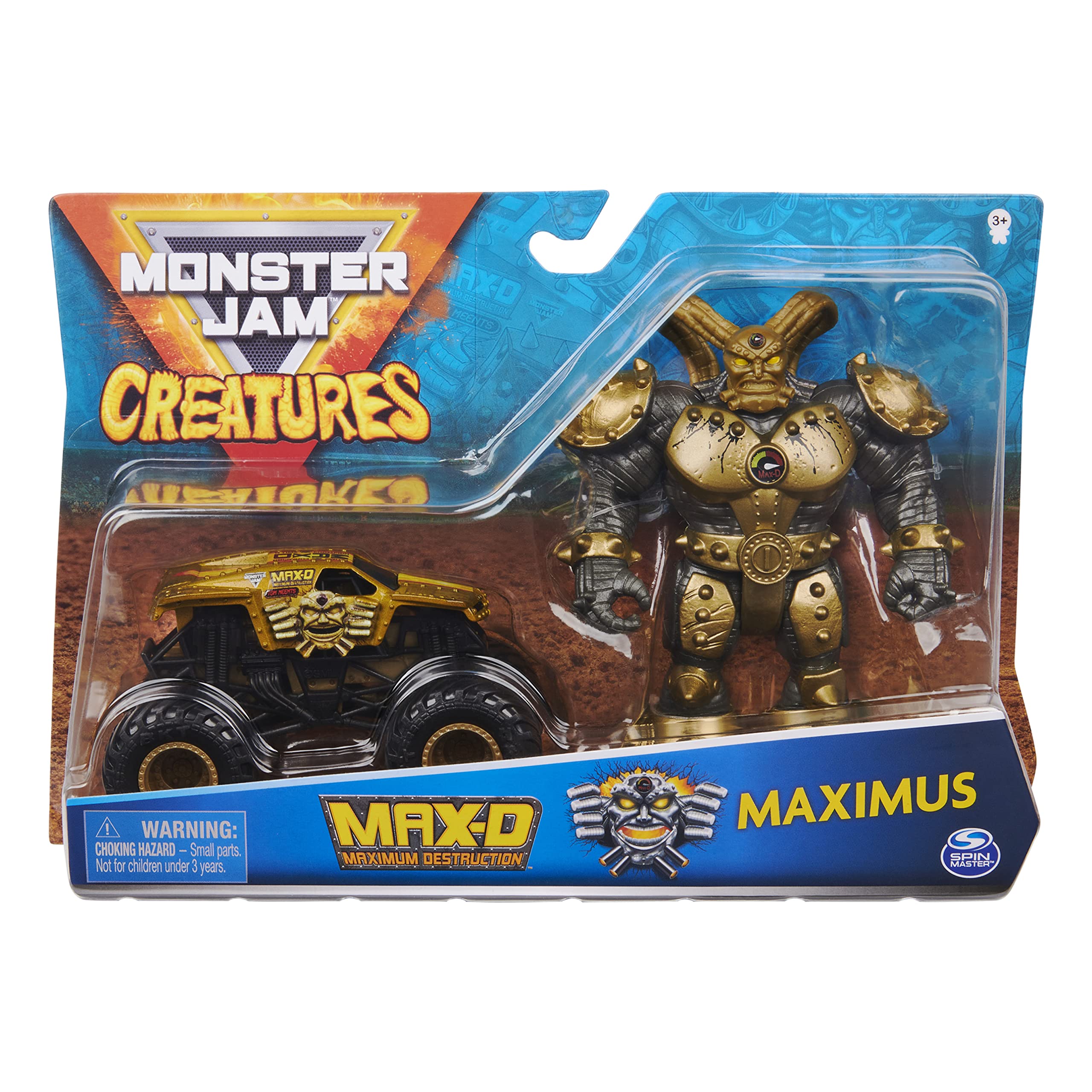 Monster Jam, Official Max-D 1:64 Scale Monster Truck and 5-inch Maximus ...