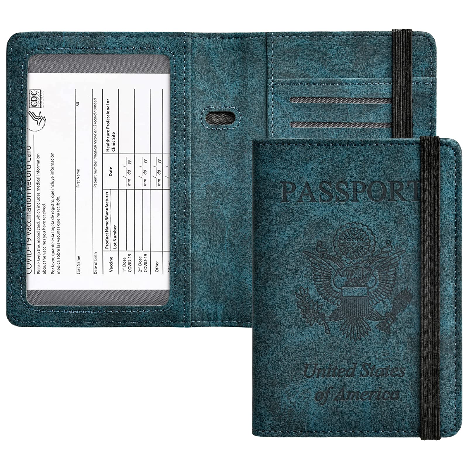 Amazon.com | HerriaT Passport and Vaccine Card Holder Combo,Cover Case ...