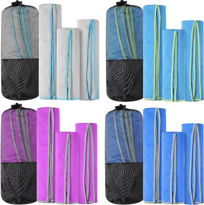 Amazon.com: Xinnun 4 Set Fast Drying Towels 3 Size Fast Drying Towel ...