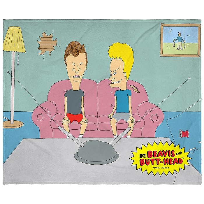 Buy INTIMO MTV Beavis and Butt-Head On Couch Show Plush Fleece Throw ...