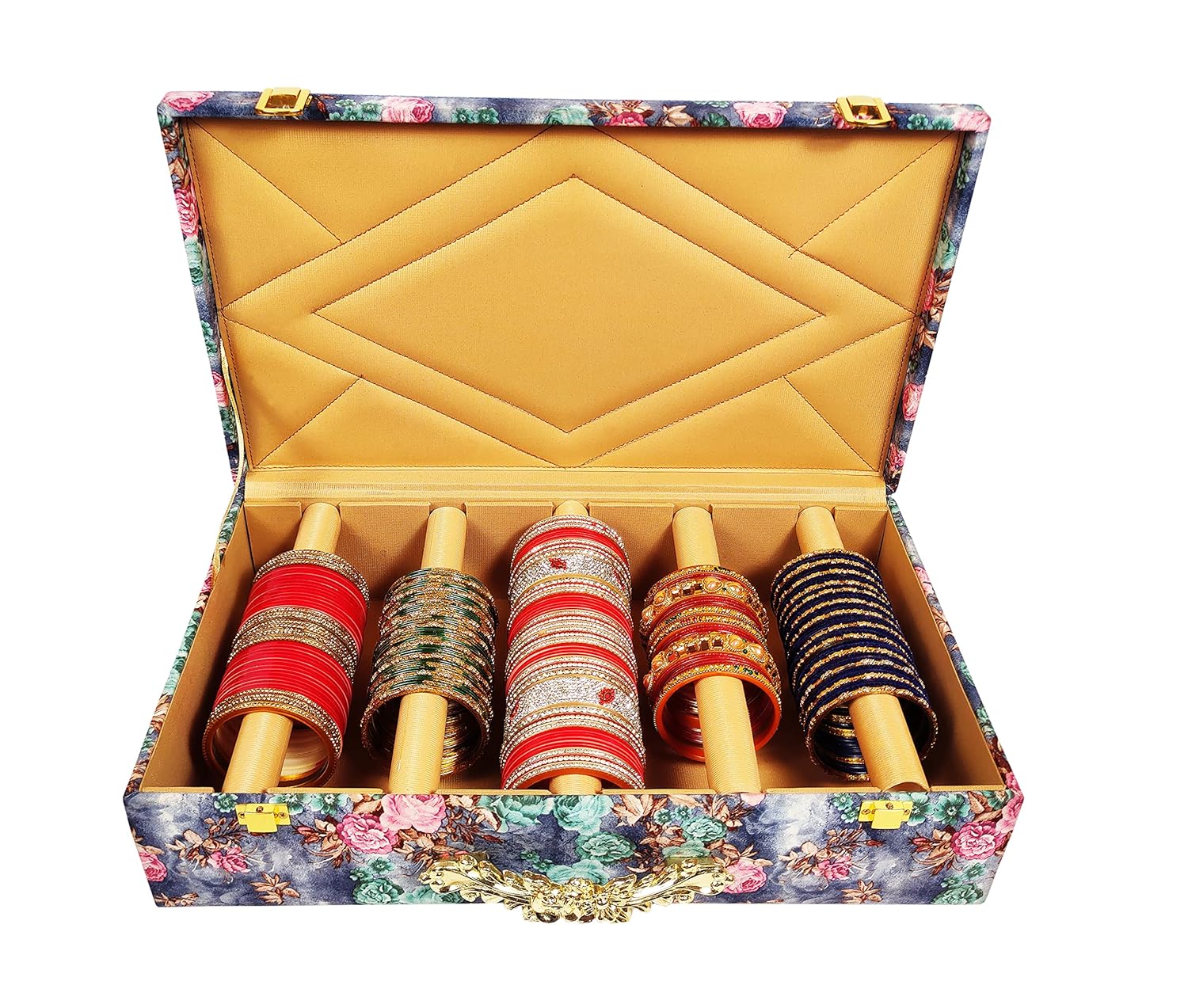 Gallantrys 5 Rod Bangle Box, With Handel & 2 Lock For Women Jewellery ...