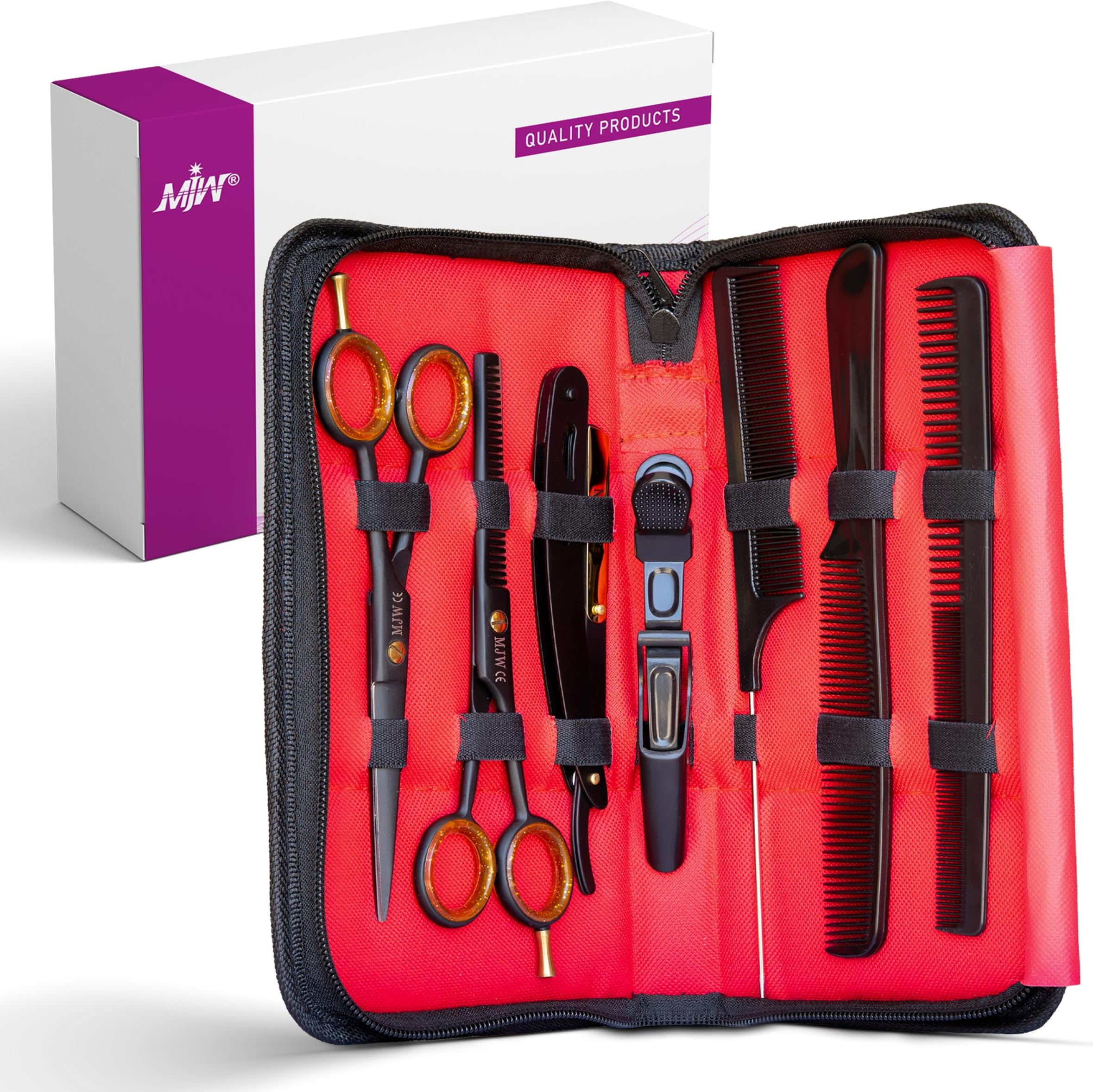 Ciseaux Coiffure Set, Ciseaux à Effiler Professionnel Hair Cutting ...
