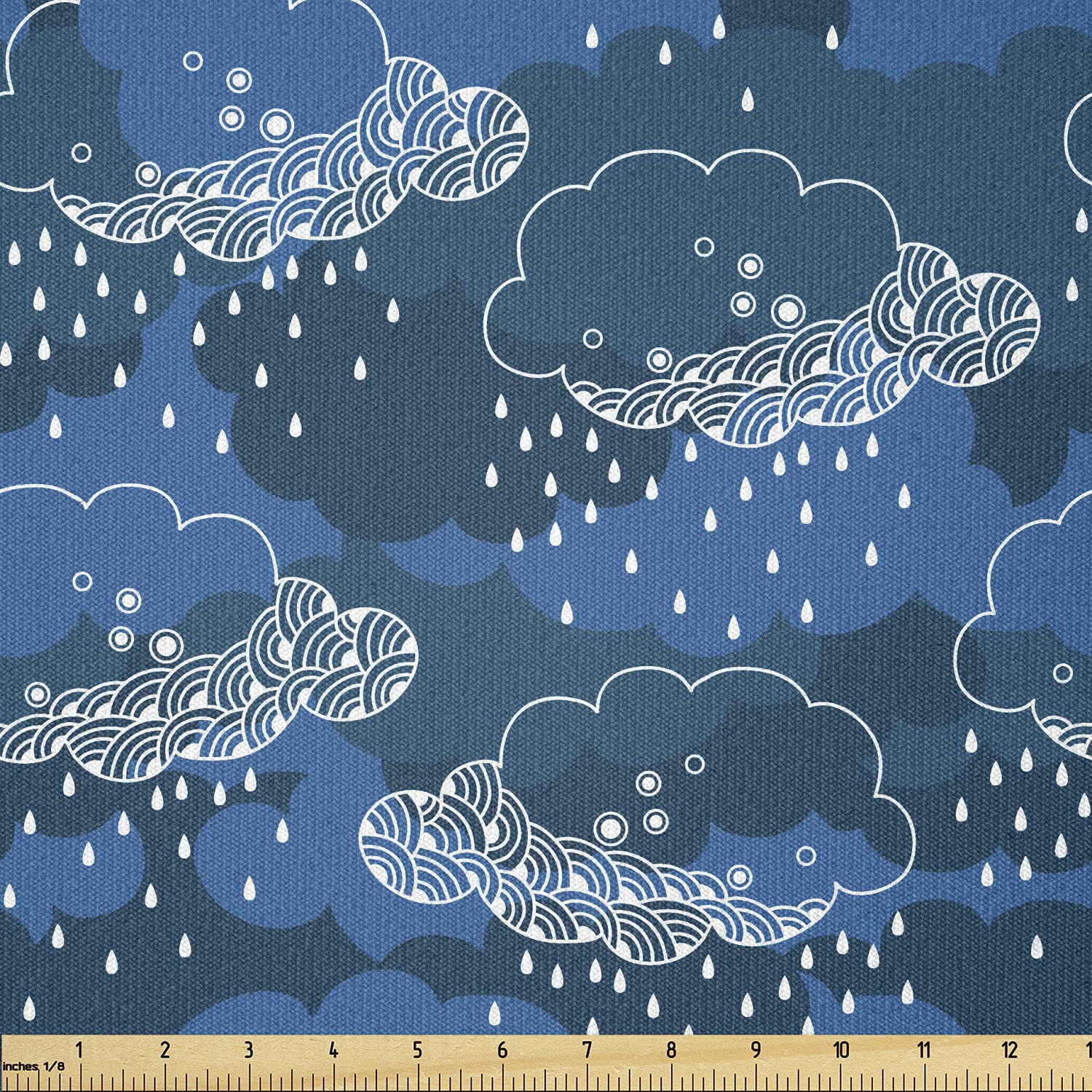 Jersey Knit Fabric Clouds