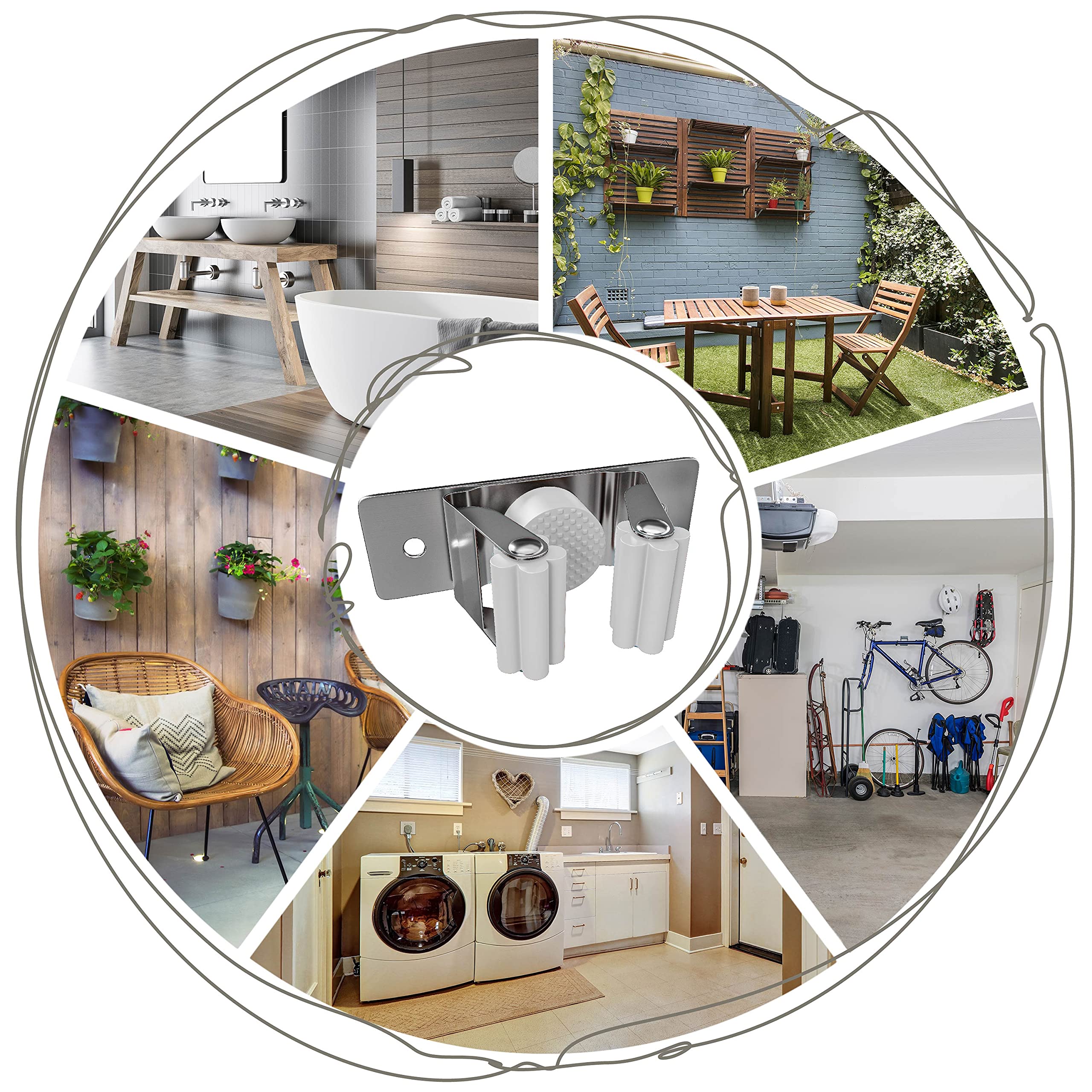 Snapklik.com : Self Adhesive Broom And Mop Holder Wall Mounted SUS304 ...