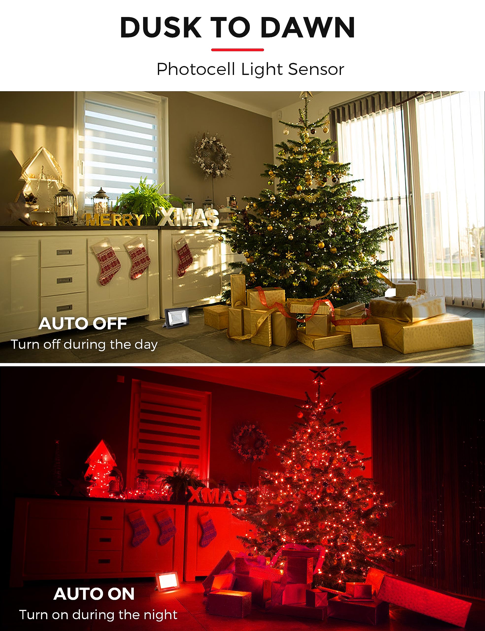 LOHAS Red LED Flood Light Outdoor, ???? ?? ???? 50W Plug in Flood Light ...