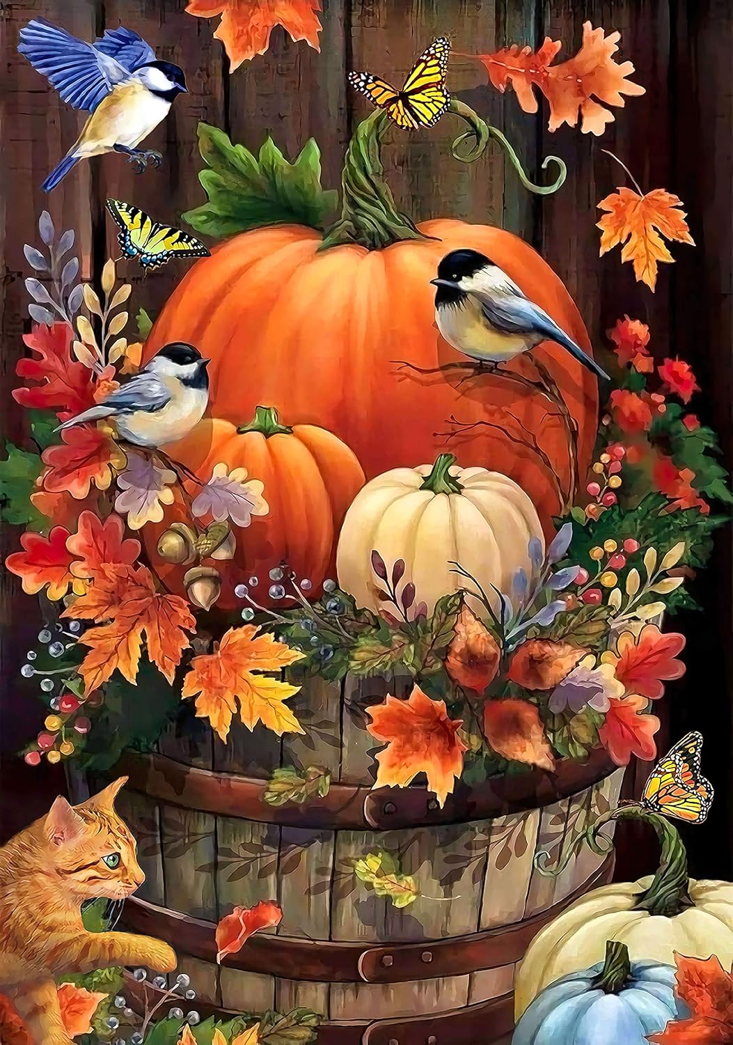 Amazon.com: Fall Thanksgiving Pumpkin Cat Jigsaw Puzzle 1000 Piece ...