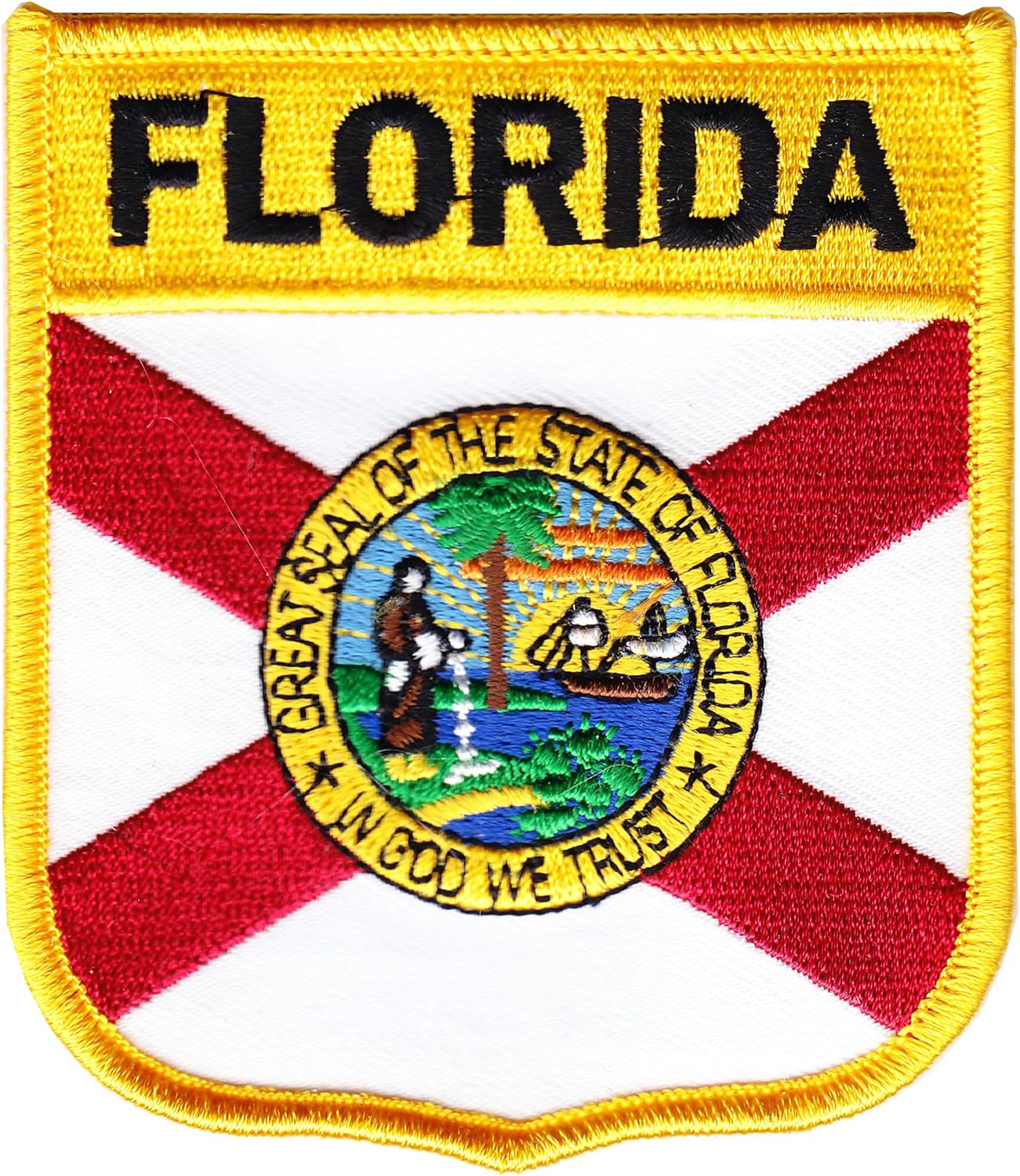 Amazon.com: Florida Flag Embroidered Iron on/Sew on State Shield Patch ...
