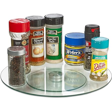 Amazon.com: 12 Inch Round Lazy Susan Turntable, Tempered Glass Rotating ...