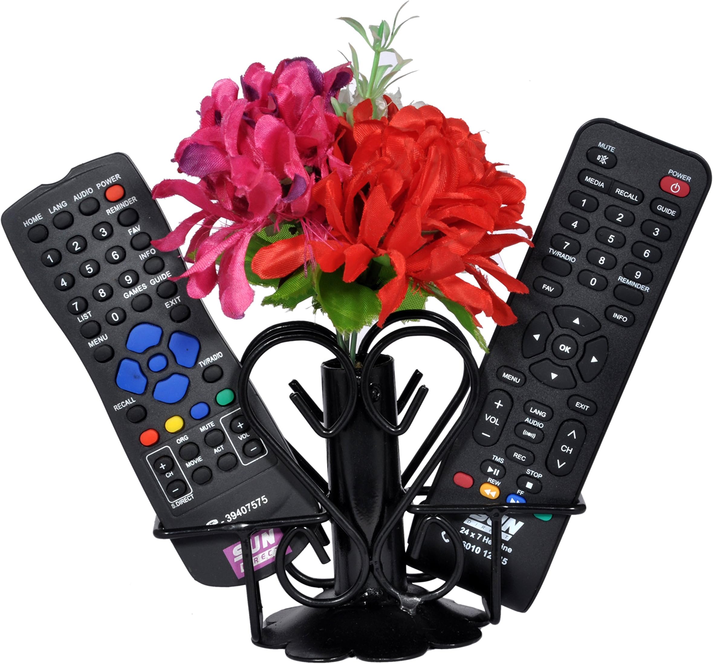 ORCHID ENGINEERS Stylish Iron Remote Stand For Home (Black Glossy ...