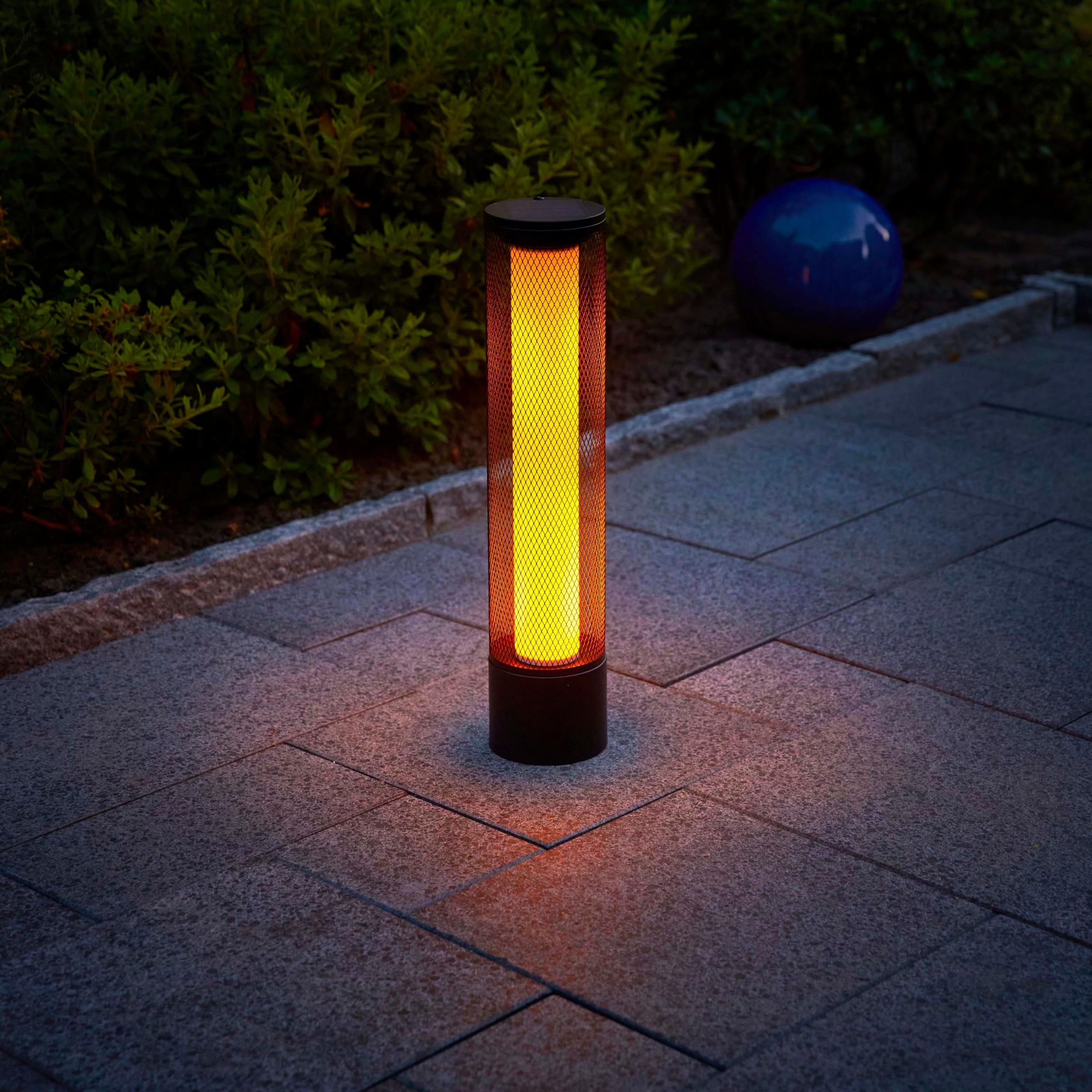 Northpoint LED Solar Stehlampe Lichtsäule Garten Lampe Leuchte Flacker ...
