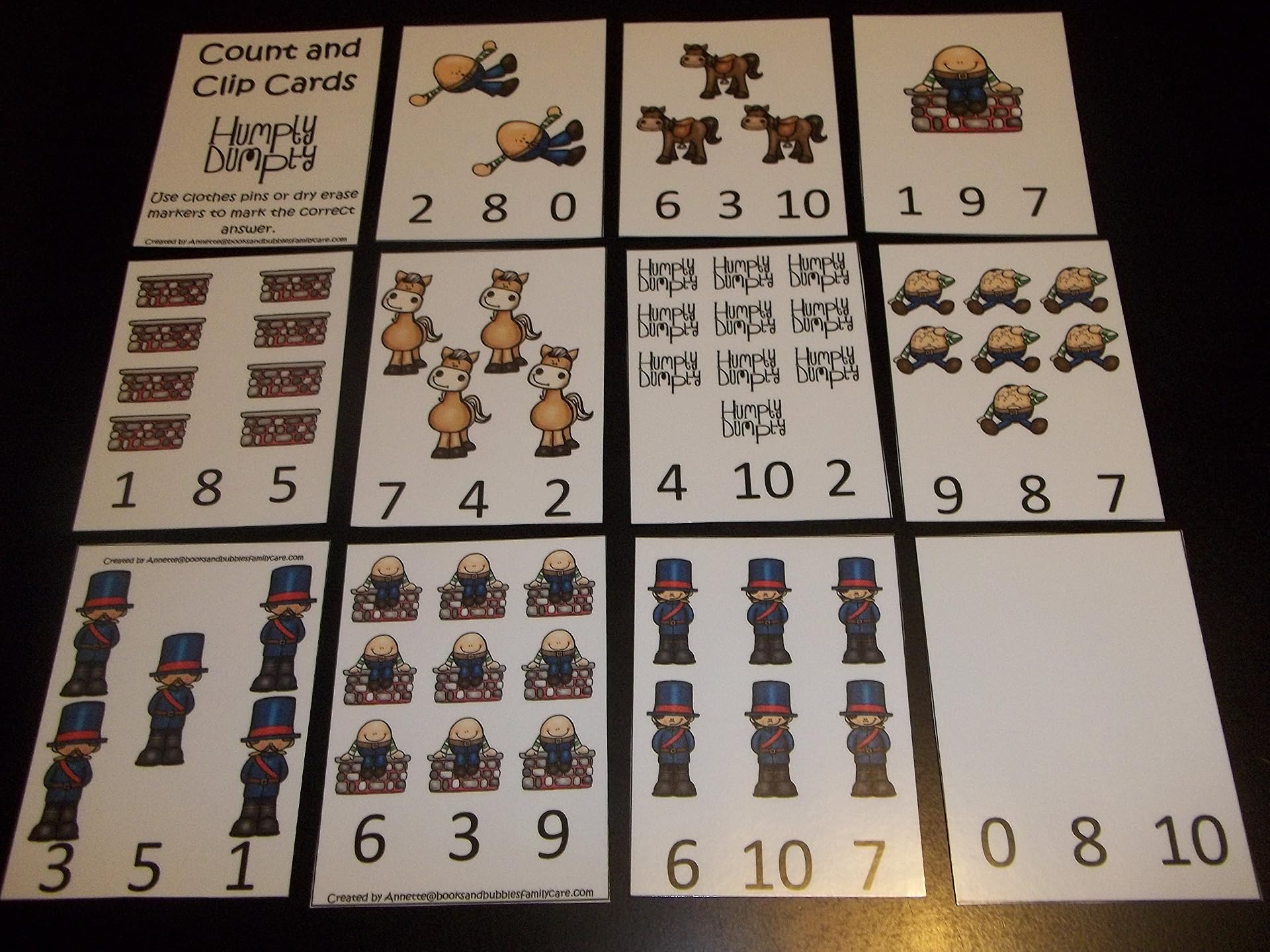 11 Laminated Humpty Dumpty Themed Numbers 1 10 Math Count | Desertcart ...