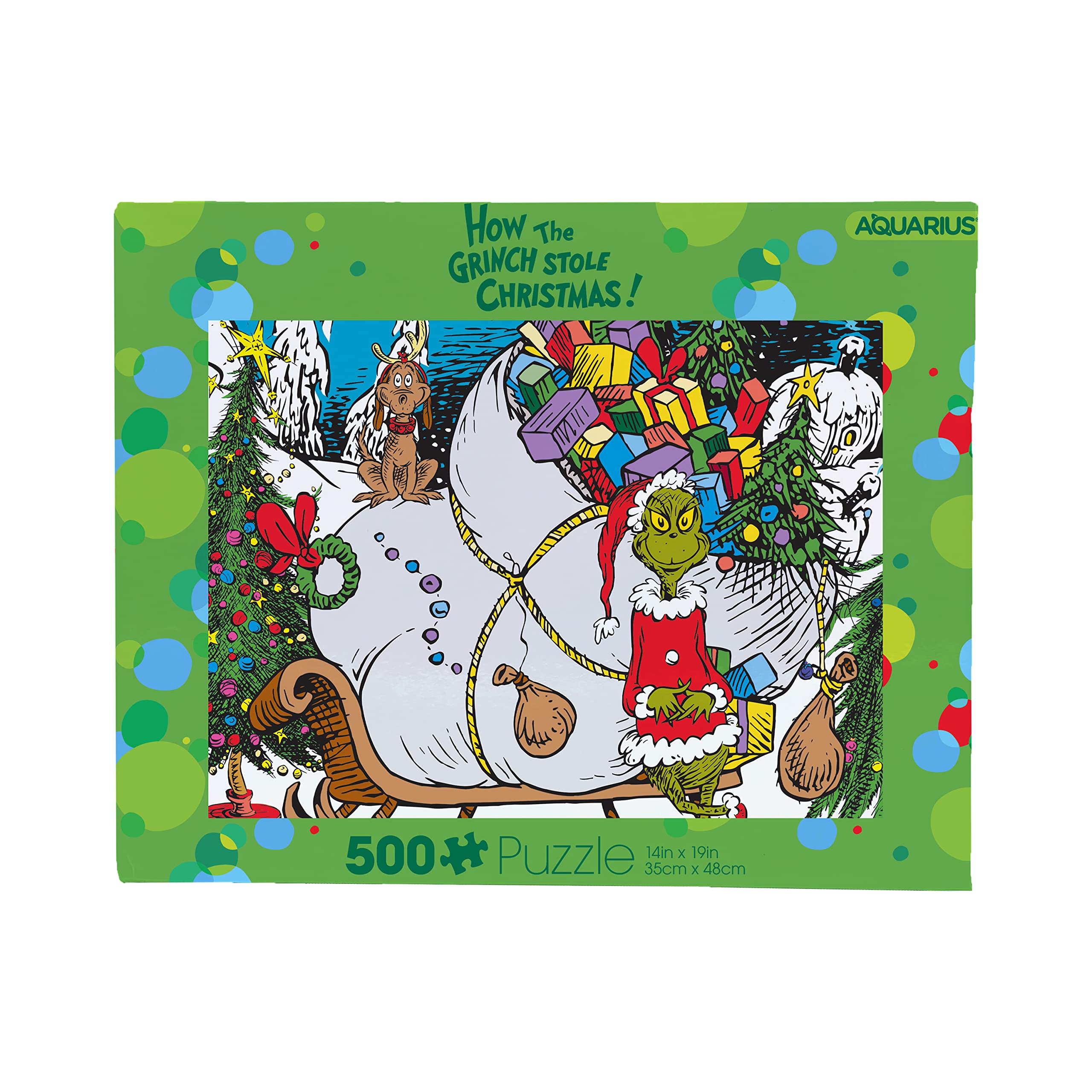 Amazon.com: AQUARIUS Grinch Puzzle (500 Piece Jigsaw Puzzle) - Glare ...