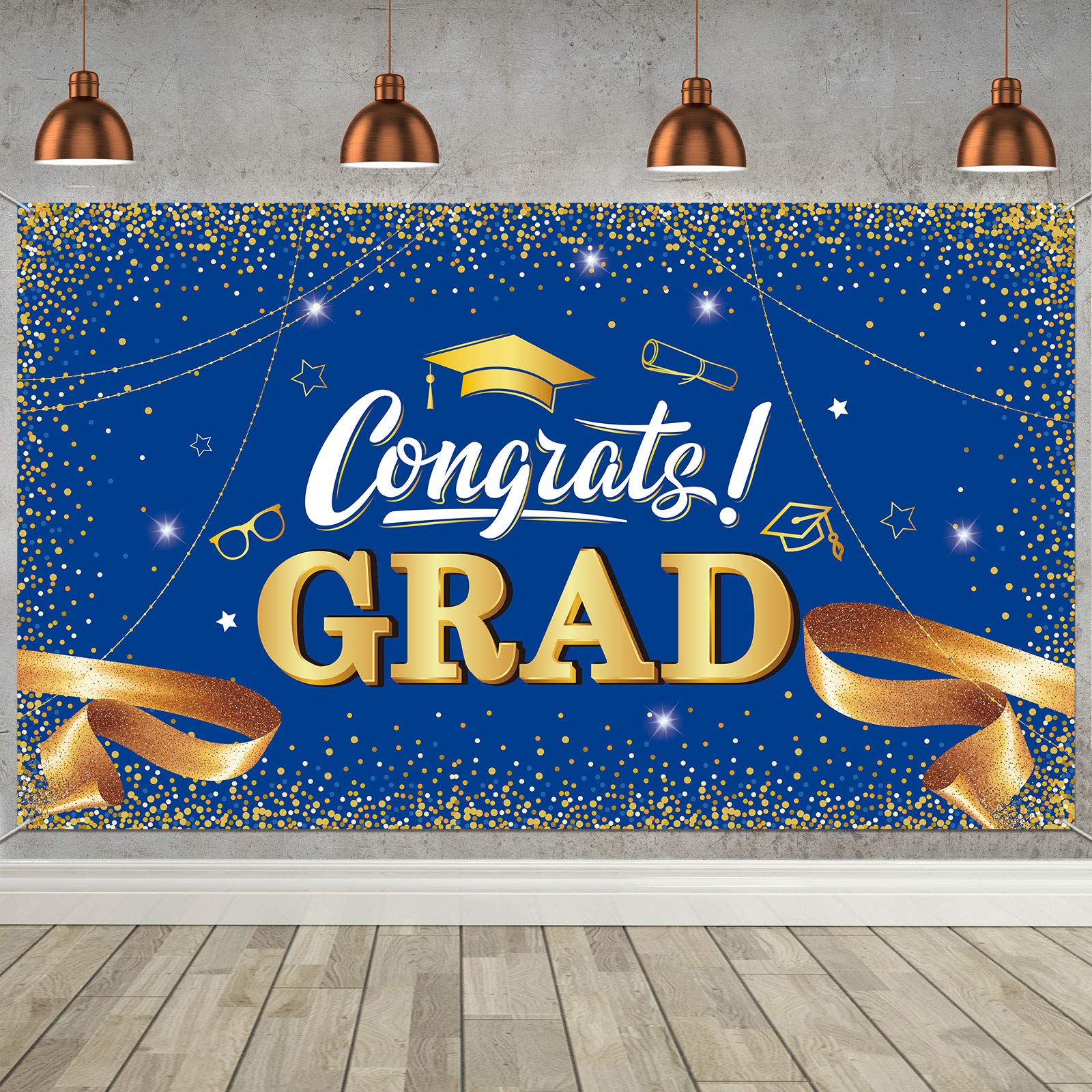 Graduation Party Backdrop Banner Decoration Congrats Grad Sign Banner ...
