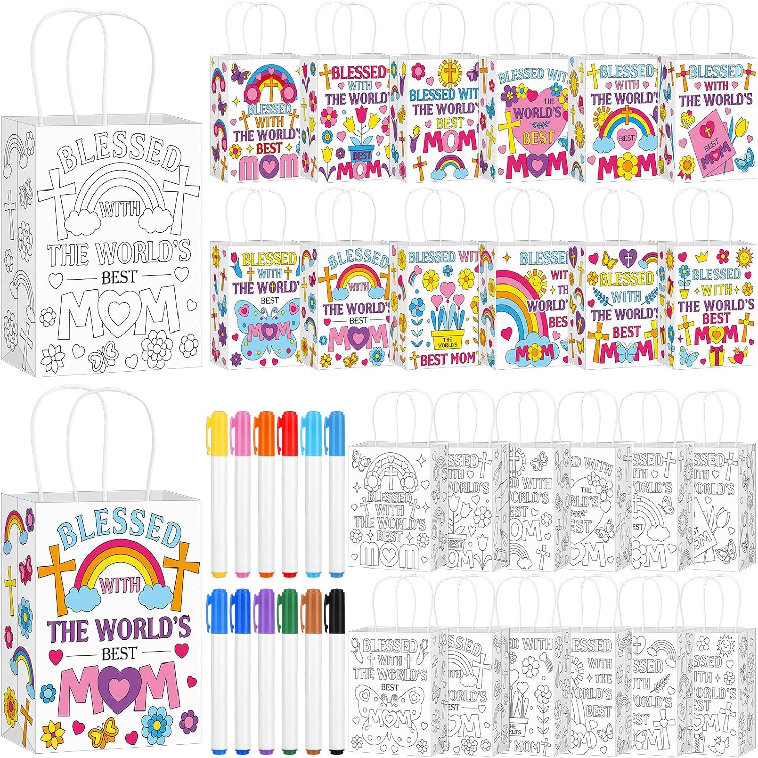 Amazon.com: Geyoga 72 Pcs Religious Mothers Day Craft Color Your Own ...
