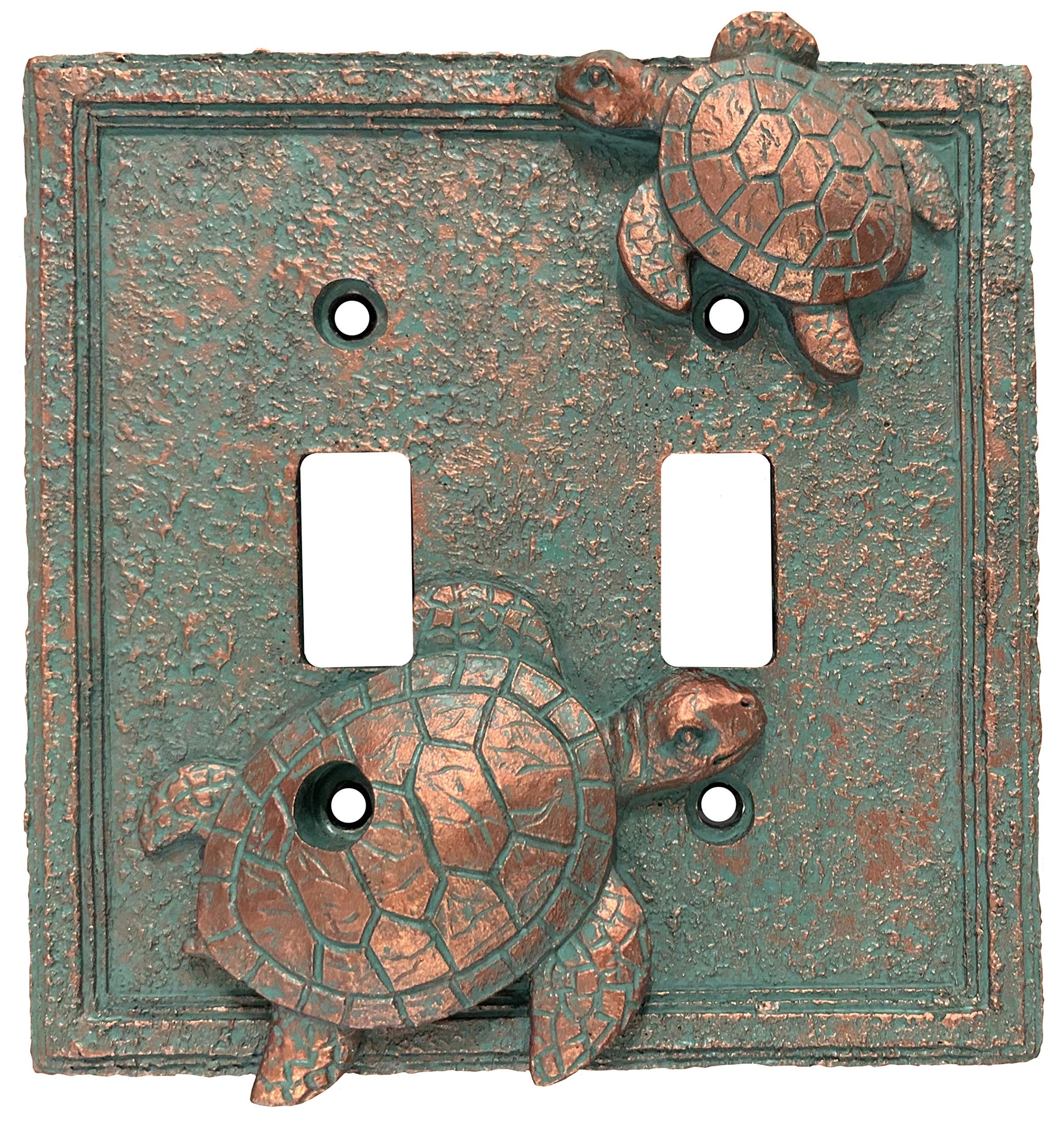 Top Brass Sea Turtle Nautical Beach Art Decor - Electrical Cover Wall ...