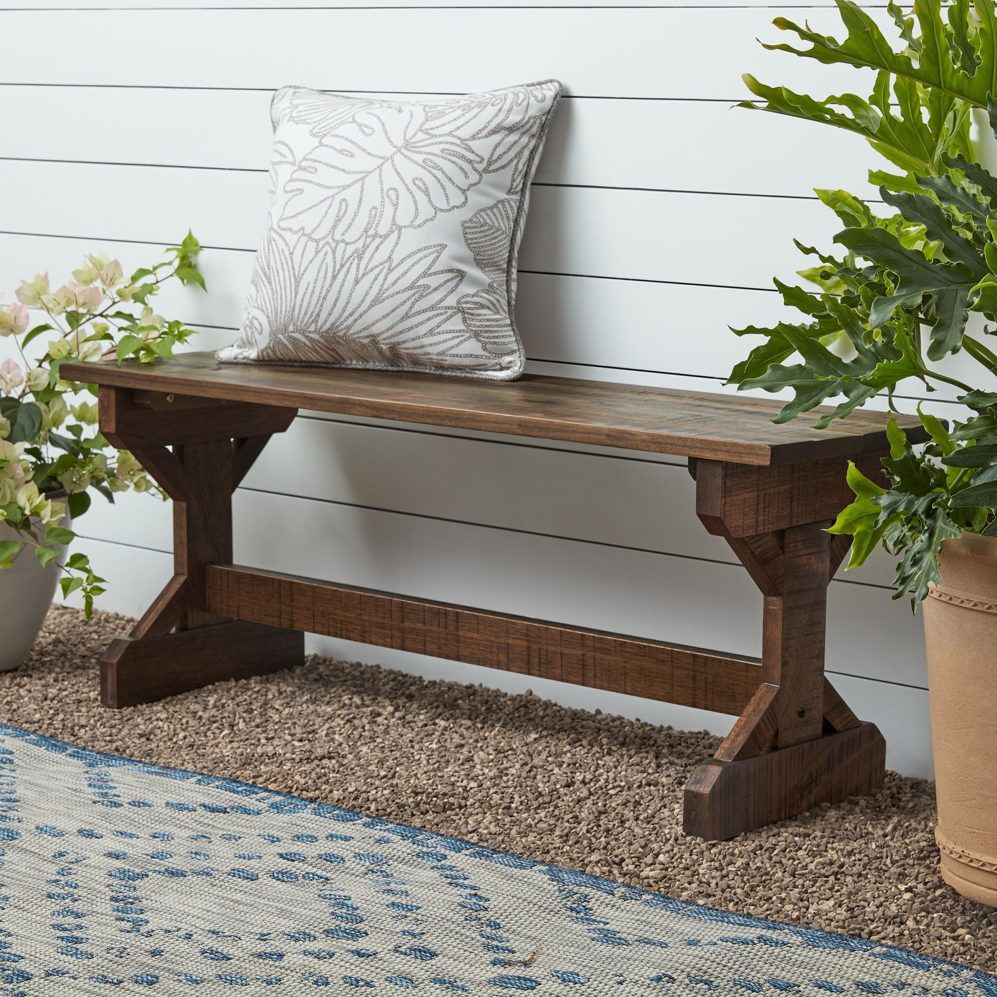 Amazon.com : Backyard Discovery Garden Farmhouse Wood Bench, Indoor and ...