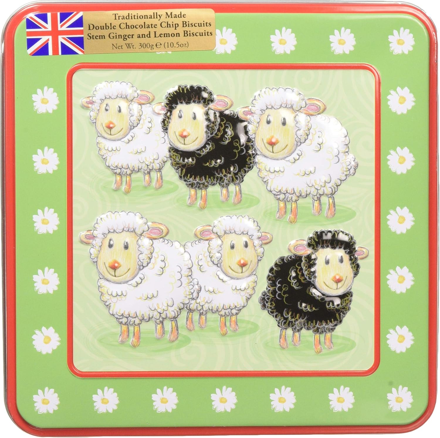 Grandma Wild's Embossed Sheep Biscuit Tin with Stem Ginger and Lemon ...