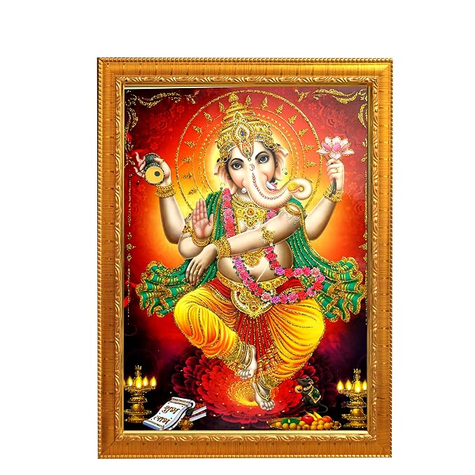 SUNFRAMING ARTS Ganesh ji photo frame with laminated sheet Size [ 9x11 ...