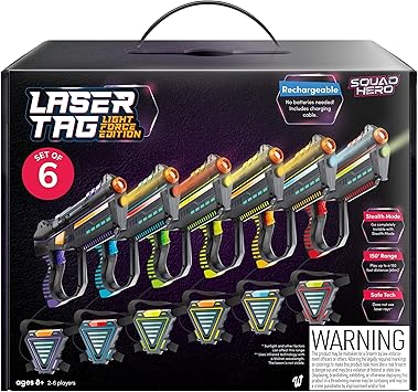 Amazon.com: Squad Hero Set of 6 Rechargeable Laser Tag for Kids Teens ...