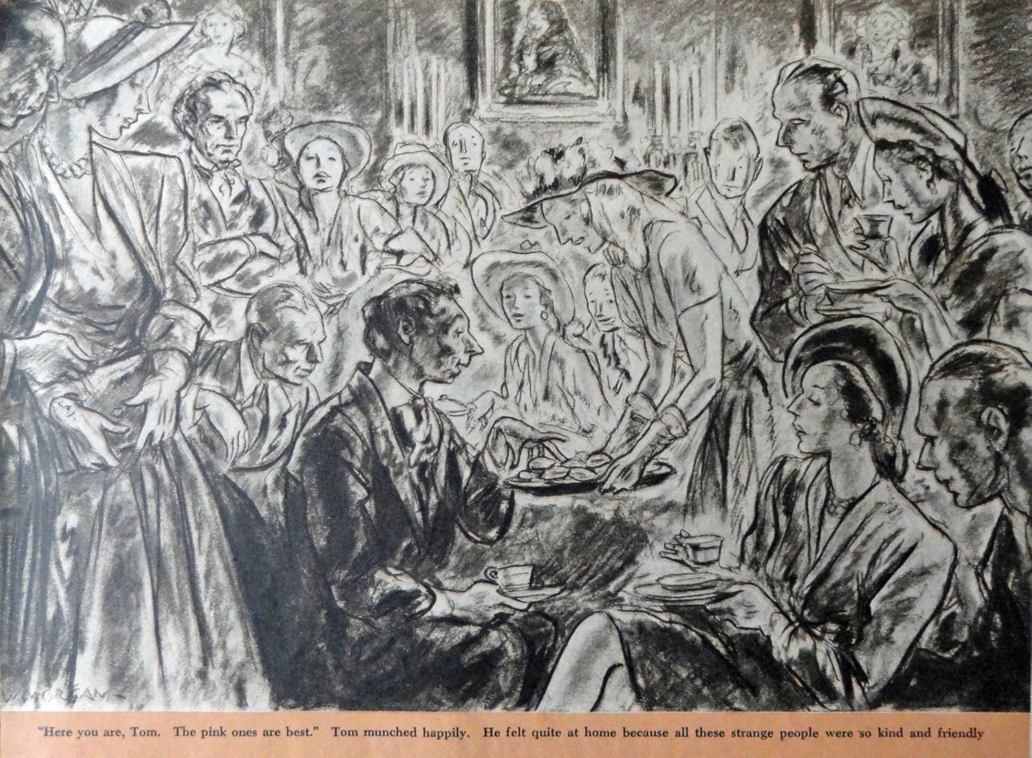 Amazon.com: Wallace Morgan, 40's Color Illustration,print art (Tea Party) Original Vintage 1947 ...