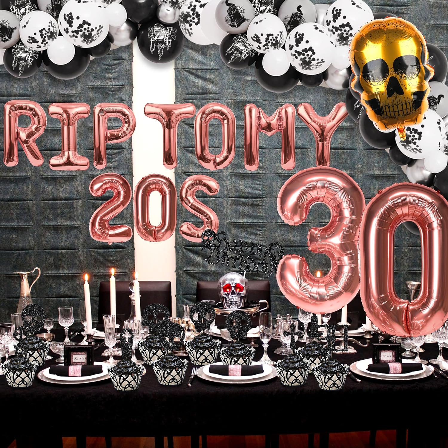 Amazon.com: JeVenis Rose Gold Rip to My 20s Balloons Rip Twenties ...