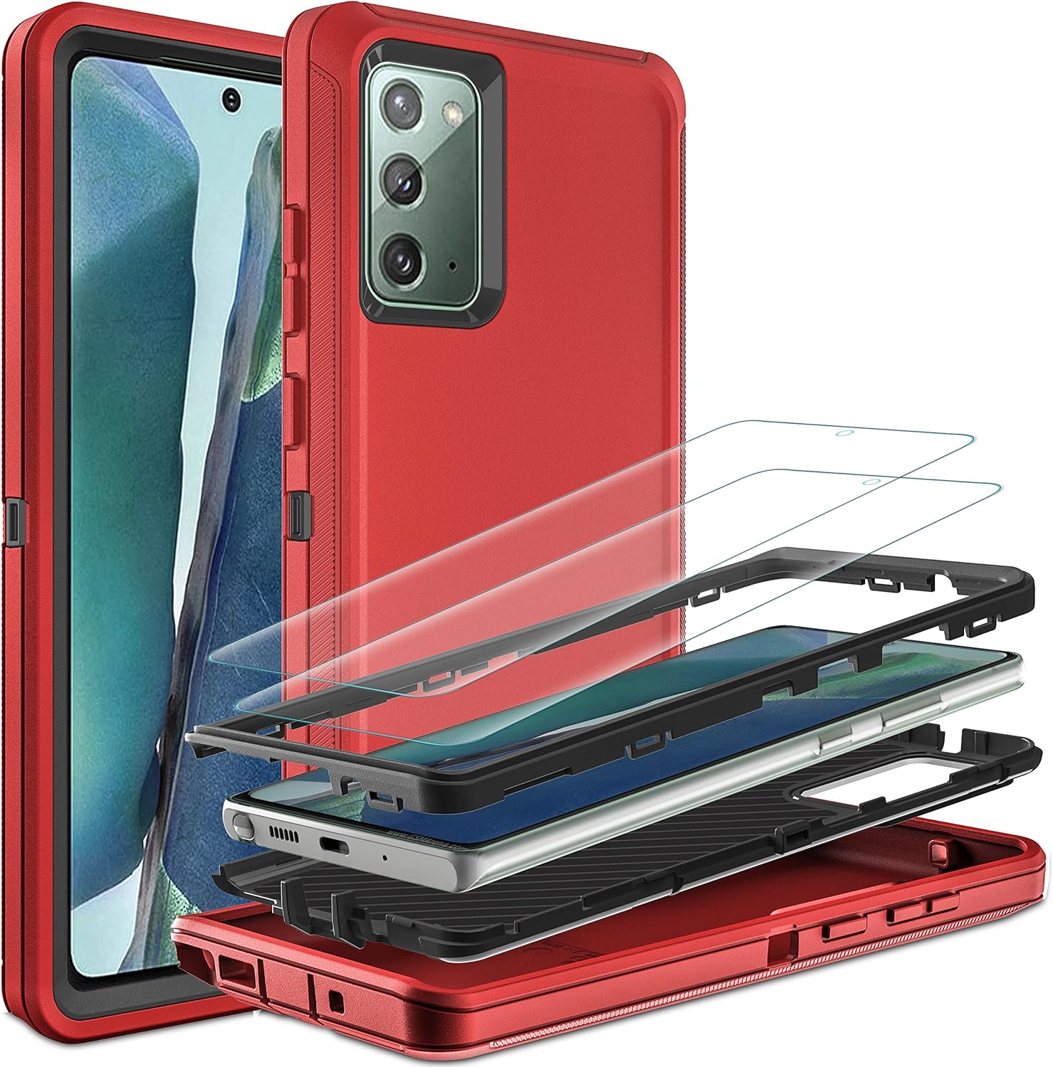 Amazon.com: HONG-AMY for Note 20 Case, Galaxy Note 20 Case with Self Healing Flexible TPU Screen ...