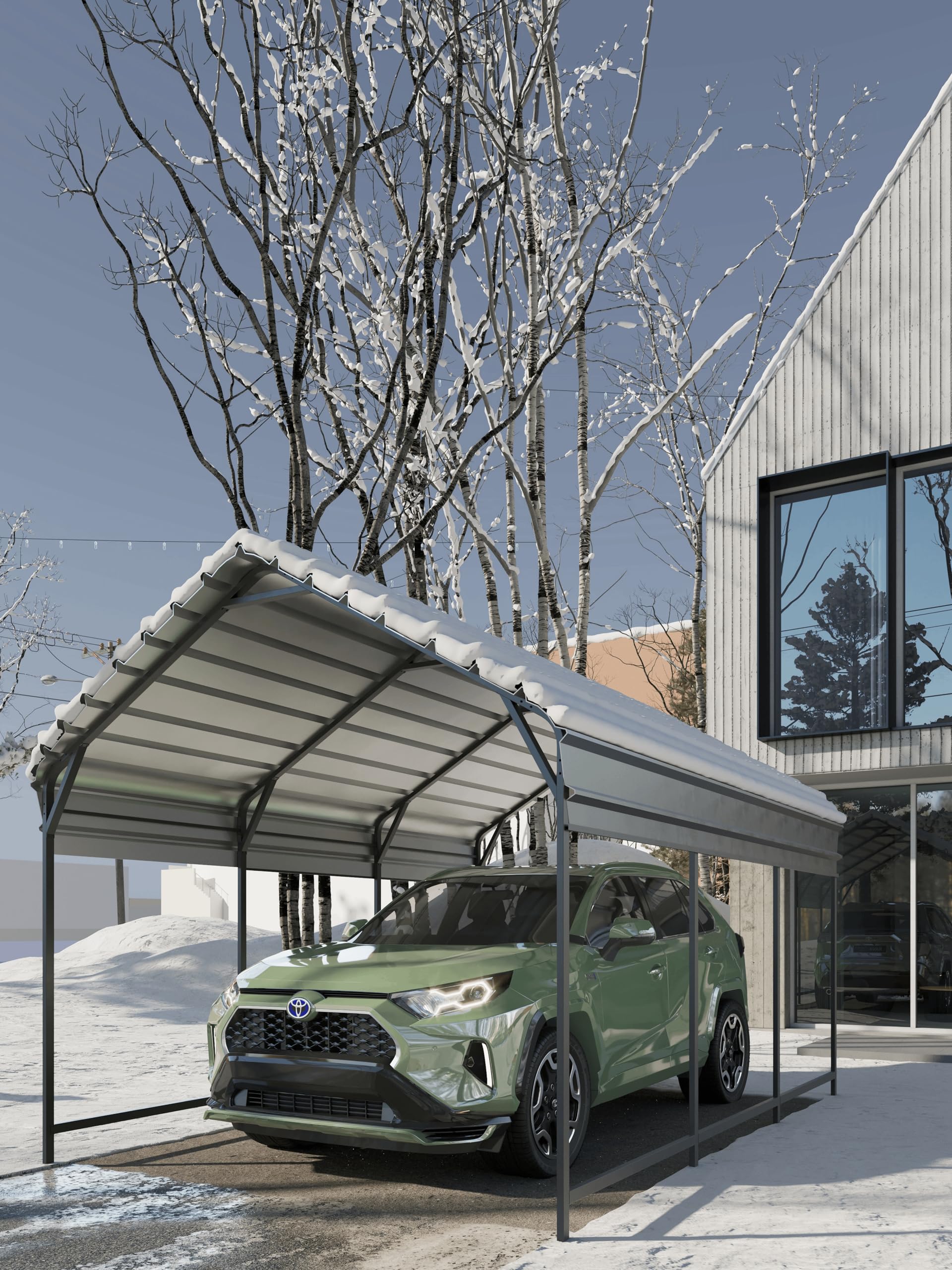 Snapklik.com : Hipicute Heavy Duty Carport, 10x16 FT Metal Carport Kit ...