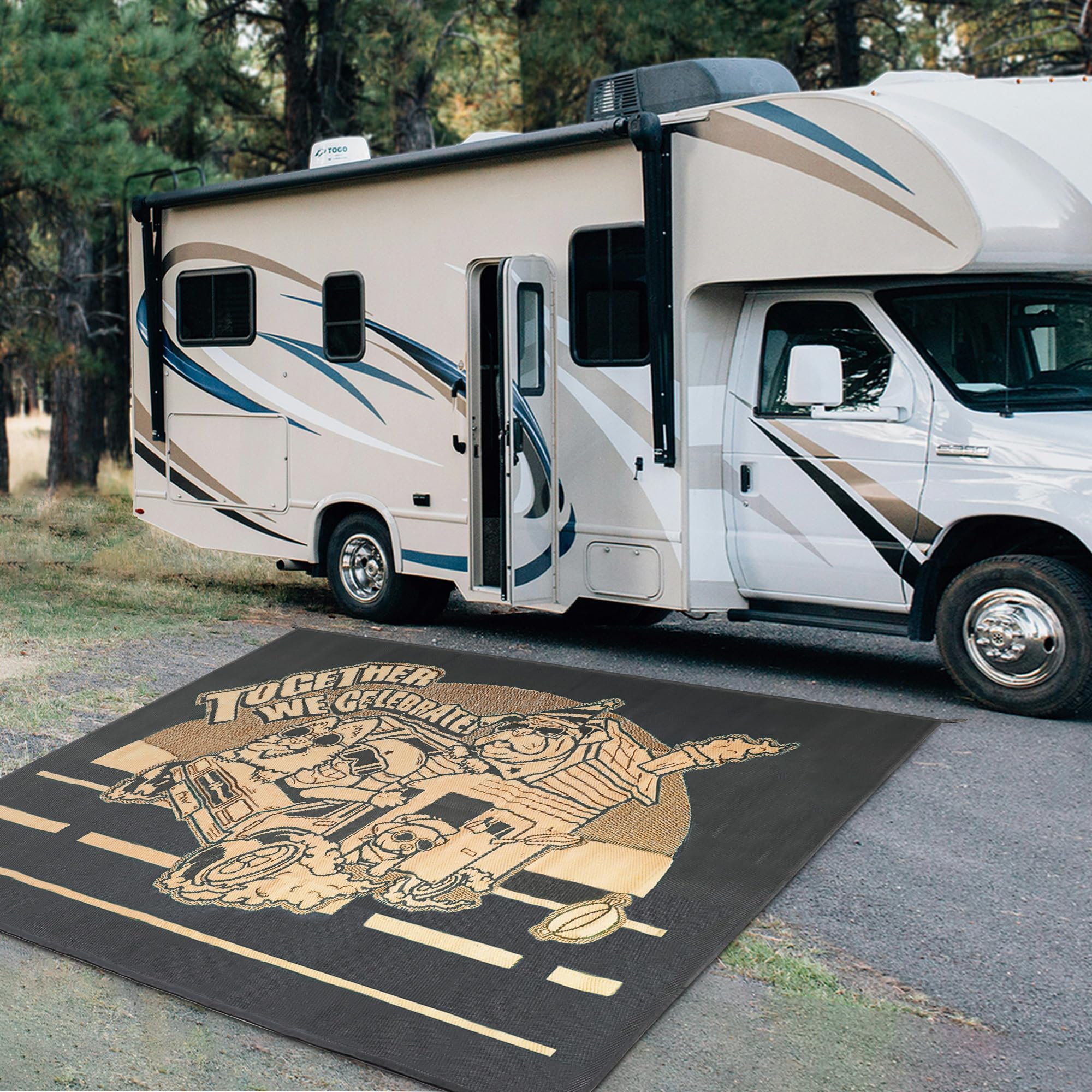 Amazon.com: FXW Let's ROLL RV Rug – Designed for RV Adventures with ...