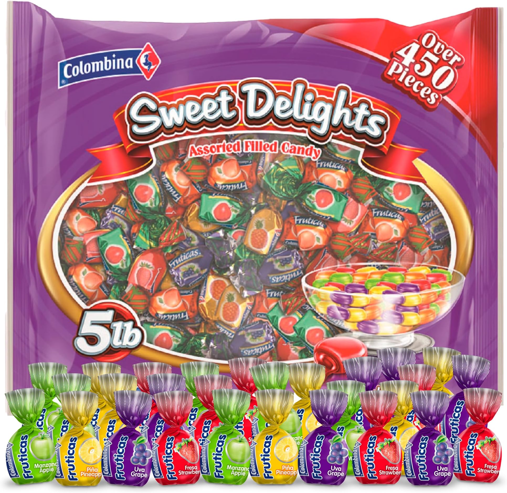 Amazon.com : Sweet Delights Assorted Filled Candy, Rainbow Variety Pack ...