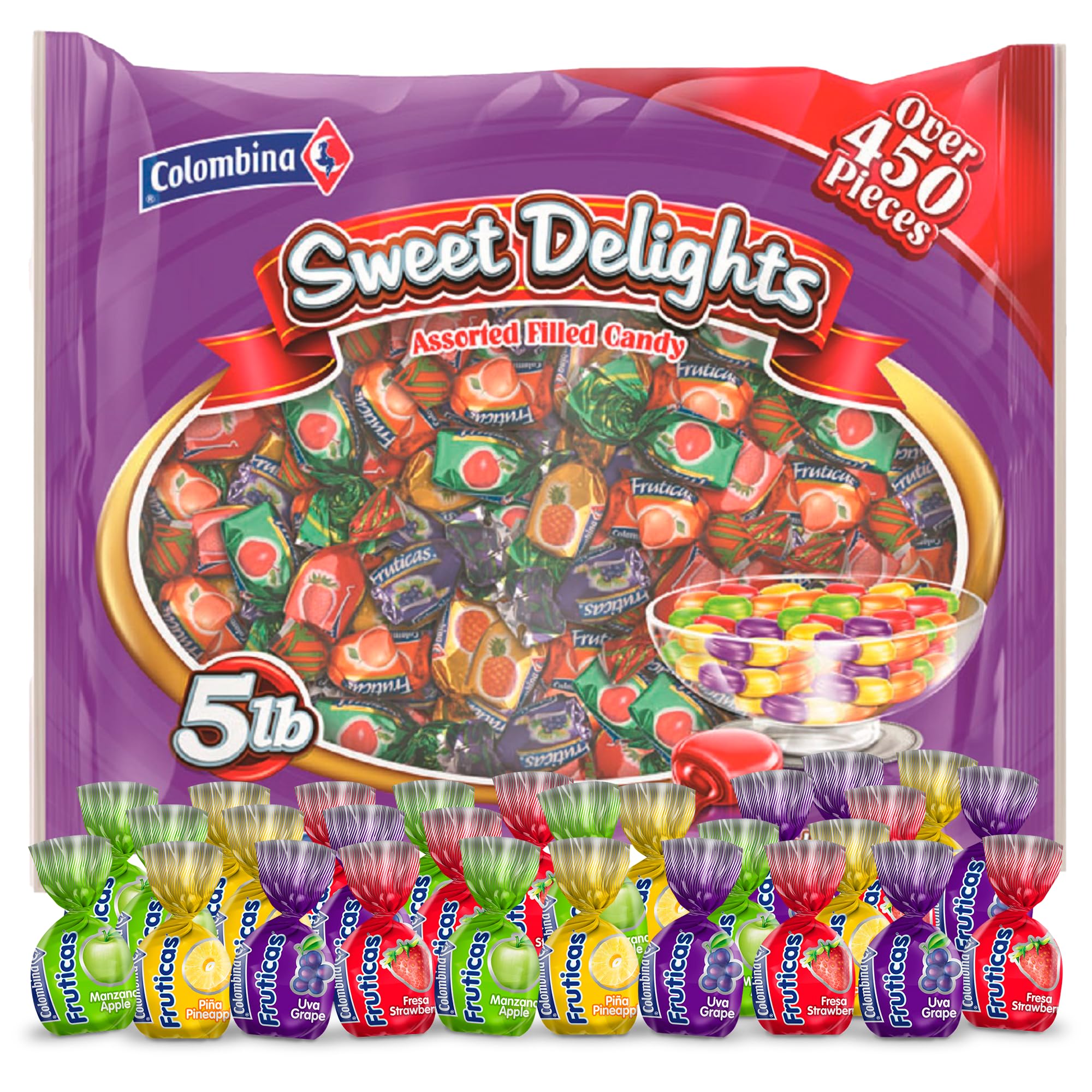 Buy Colombina Sweet Delights Assorted Filled Candy, Rainbow Variety ...