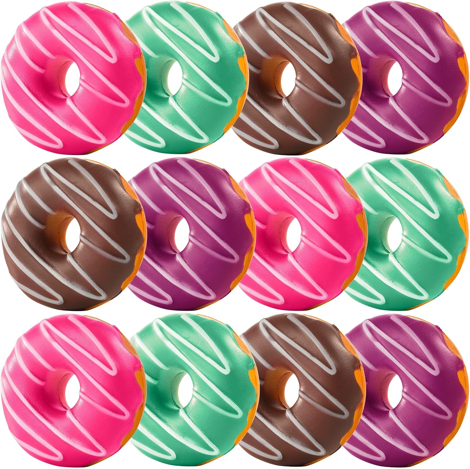 Donut Toy Party Supplies - (Pack of 12) 3 Inch Slow Rising Squishy Toy ...