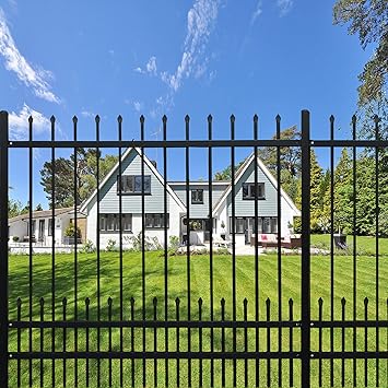 Amazon.com : Nuwovwo Metal Fence Panel with Dog Pickets Combo, 6ft H x ...
