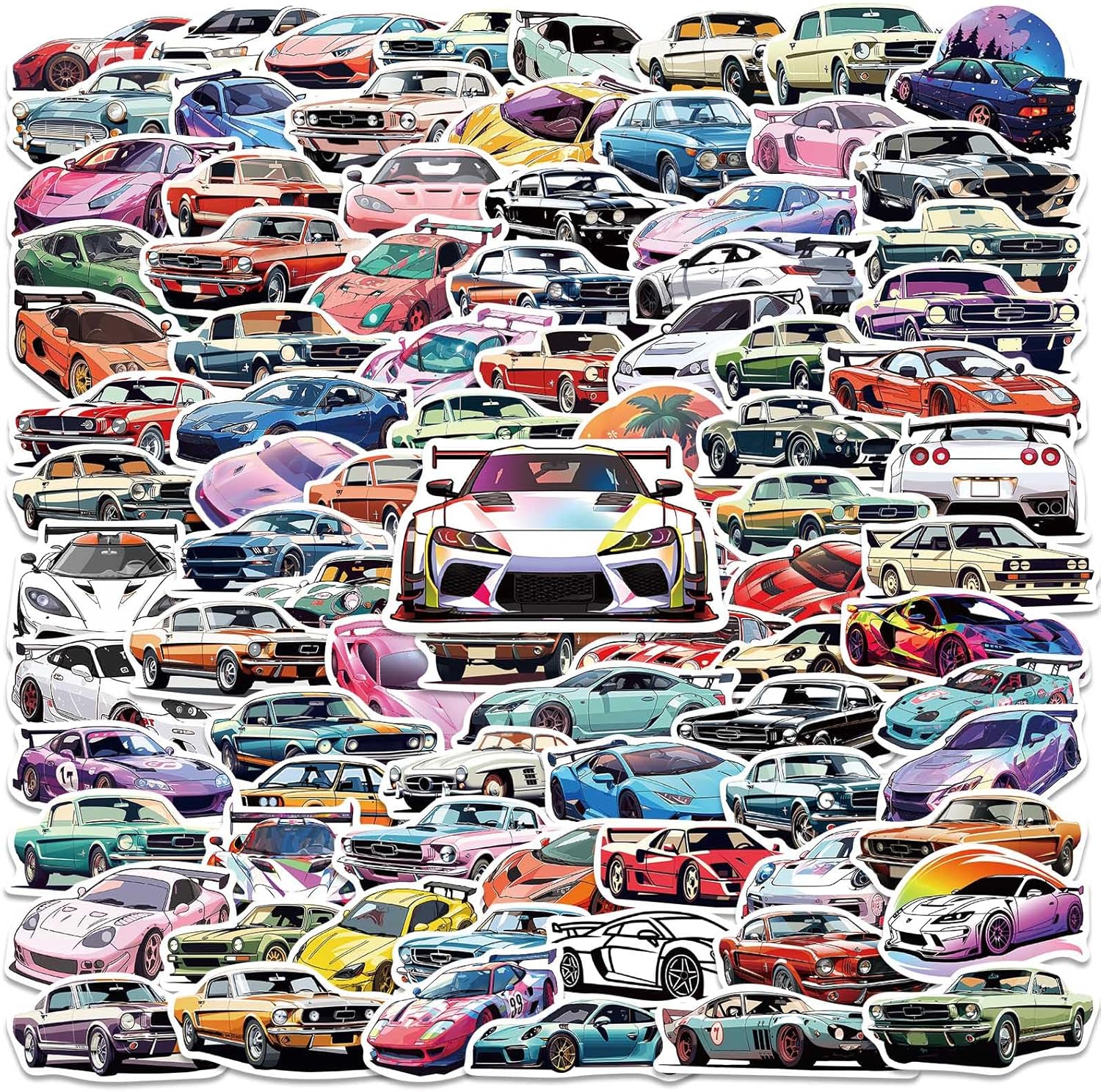 Amazon.com: 100pcs JDM Retrofit Racing Car Stickers for Water Bottles ...
