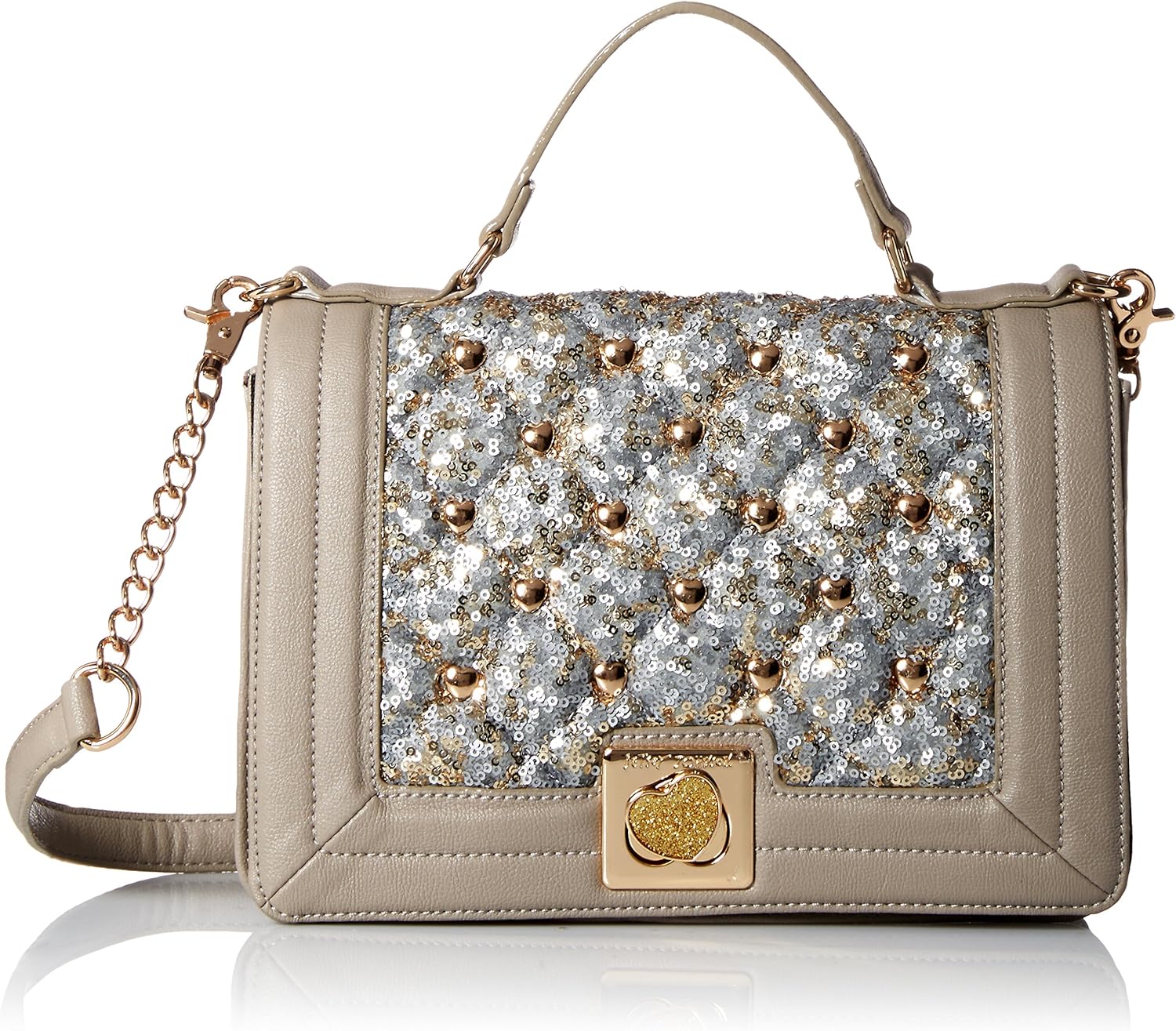 Betsey Johnson Tuft Love Top Handle/Cross Body, Metallic: Handbags ...