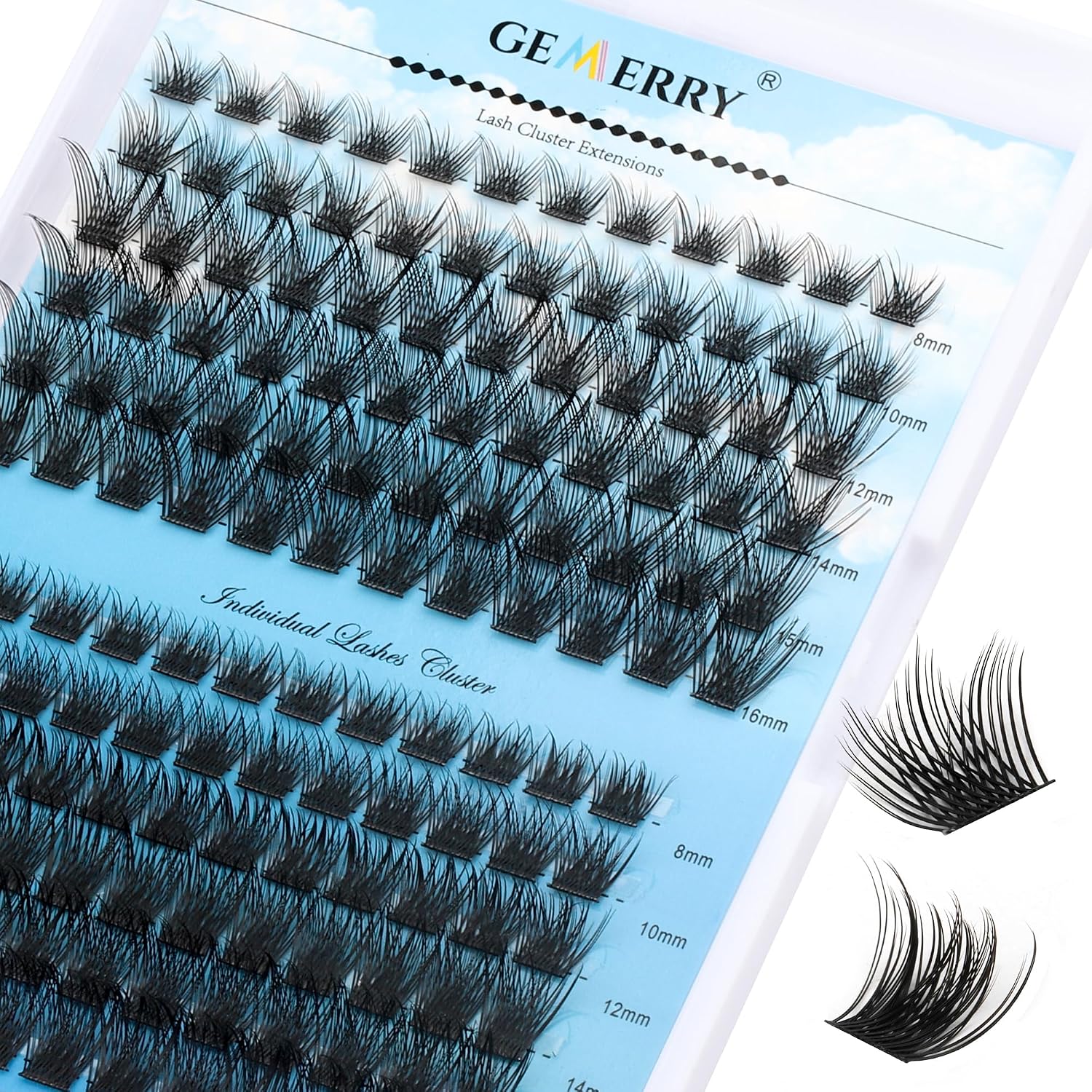 Amazon.com: Cluster Lashes GEMERRY Lash Clusters 144 PCS Individual ...