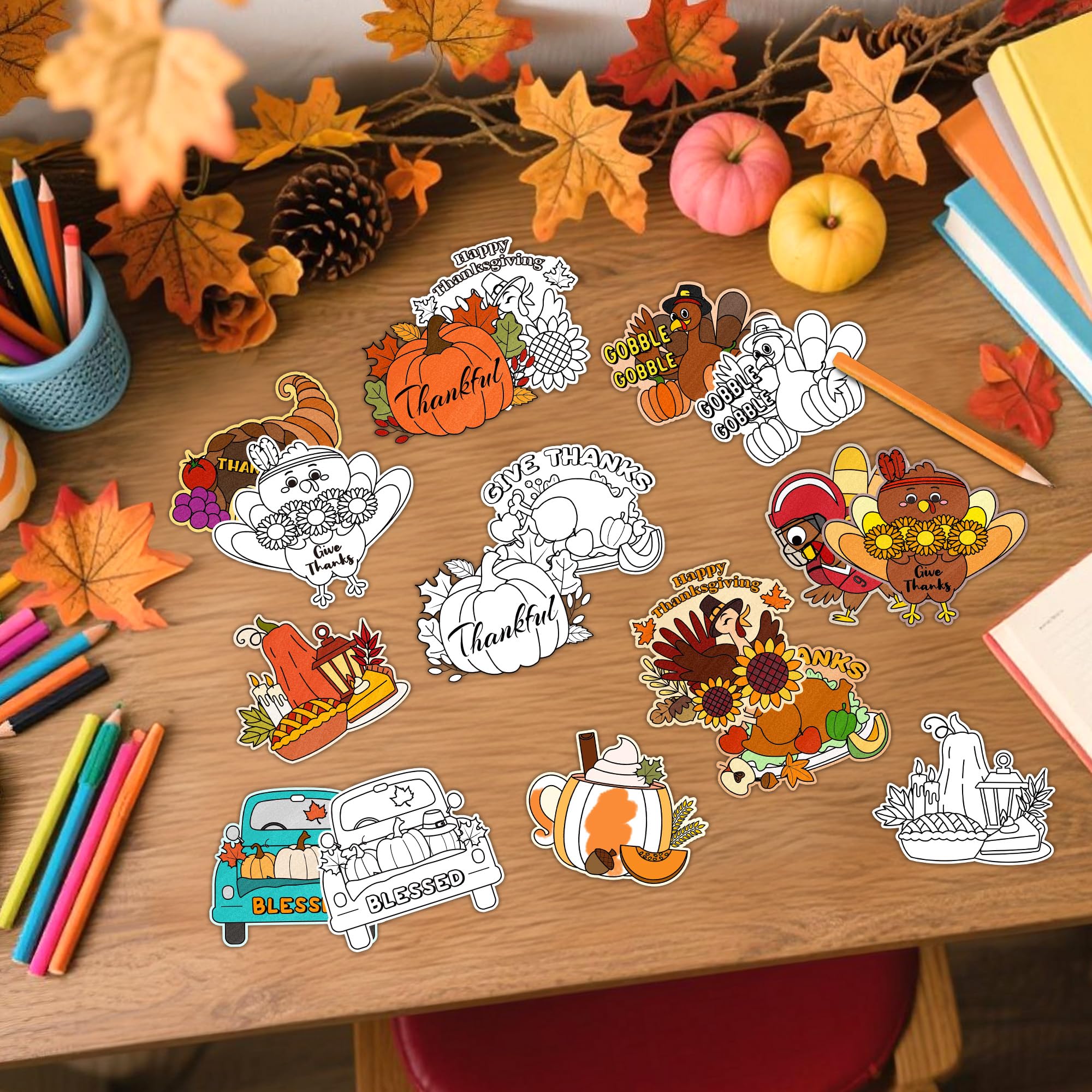 Snapklik.com : Thanksgiving Coloring Arts Crafts Kits - 30Pcs Fall ...