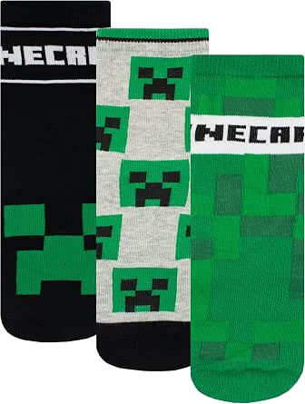 Amazon.com: Minecraft Boys Socks Pack of 3 : Clothing, Shoes & Jewelry