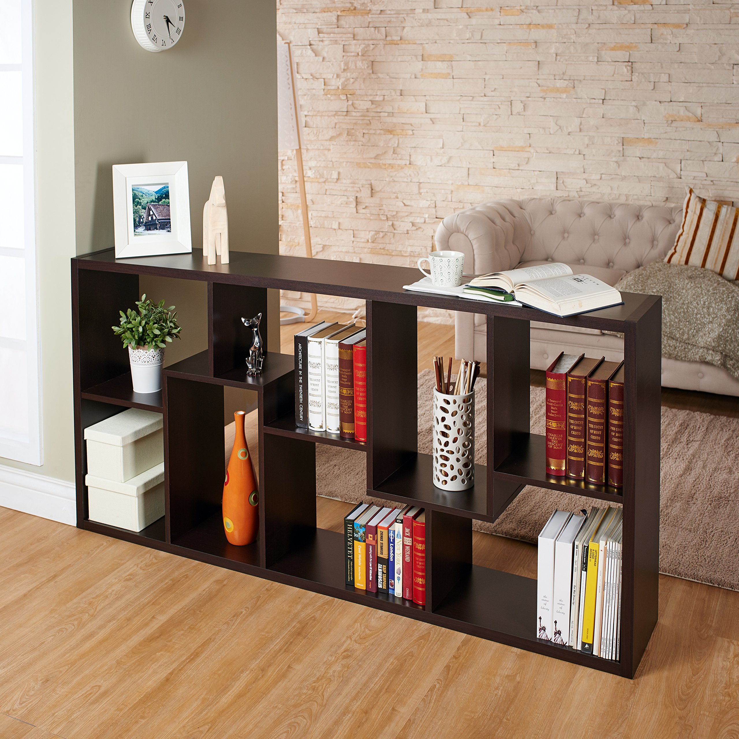 Io Homes Bookcase Hello Furniture 5 Tier Bookshelf Display Cabinet