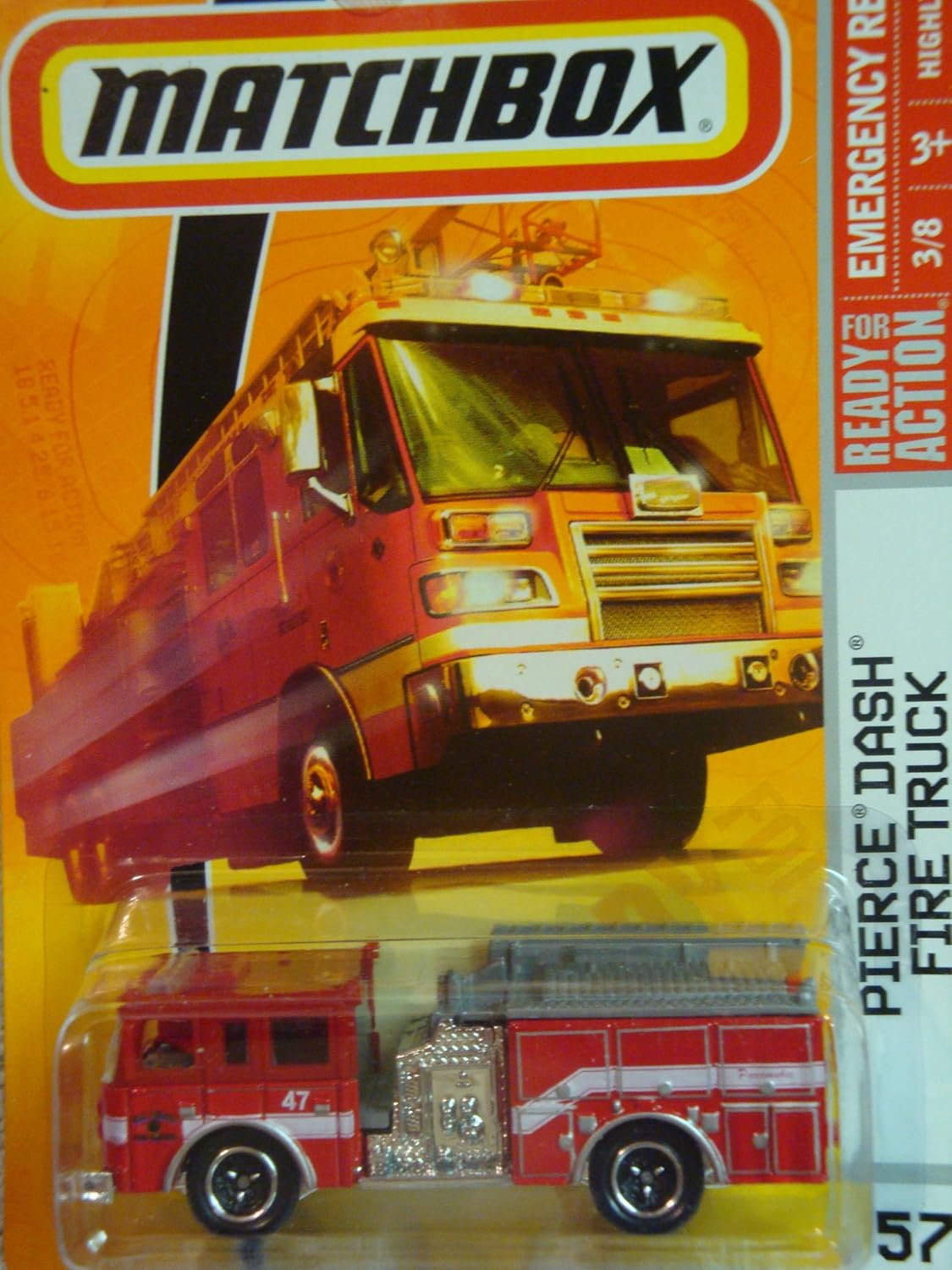 Matchbox Emergency Series Pierce Dash Fire Truck Red Detailed Diecast ...
