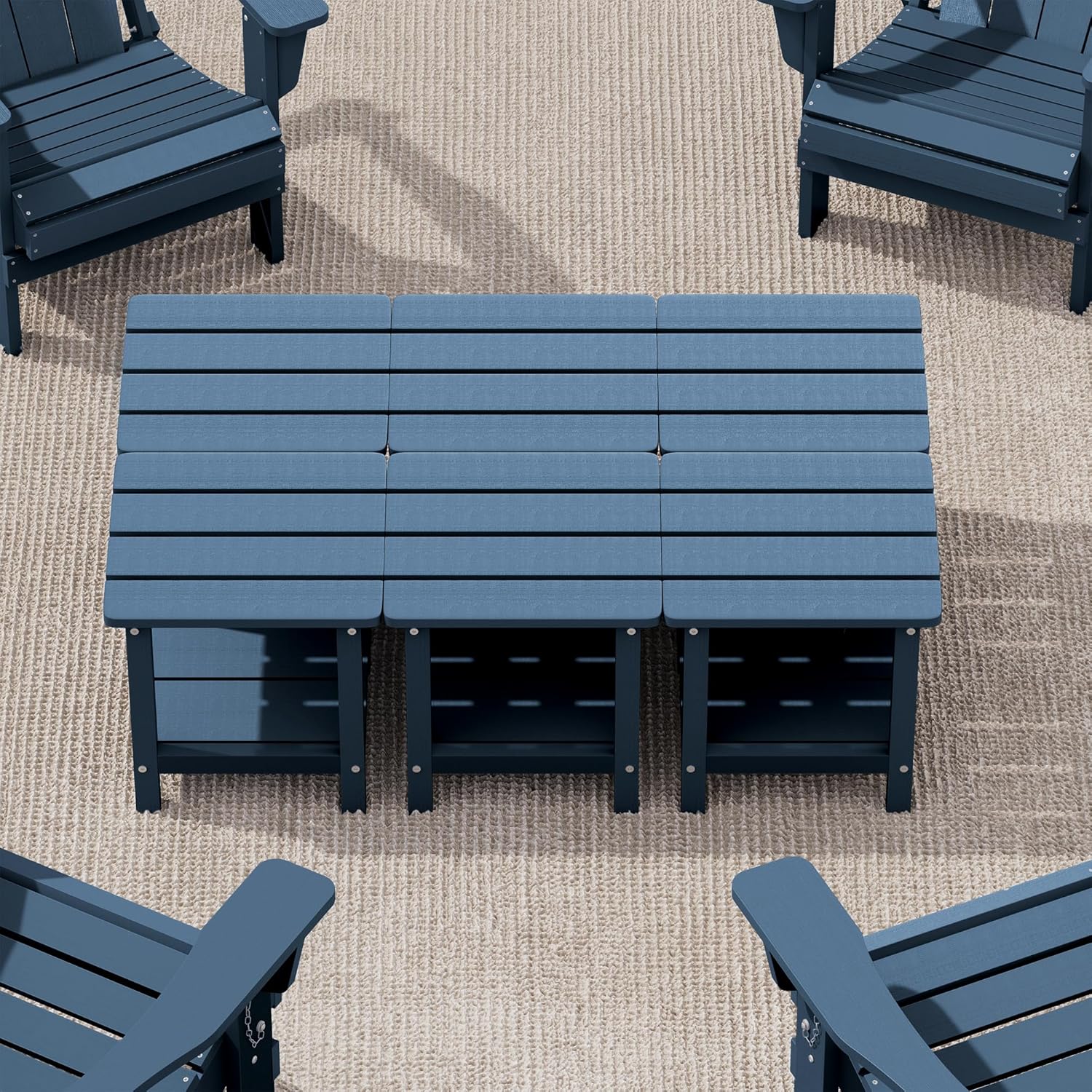 Amazon.com: SERWALL Adirondack Table Set of 6, Outdoor Side Table- Blue ...